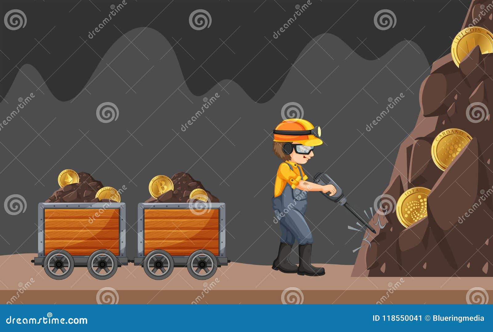 A Mine Worker on White Background Stock Vector - Illustration of icon ...