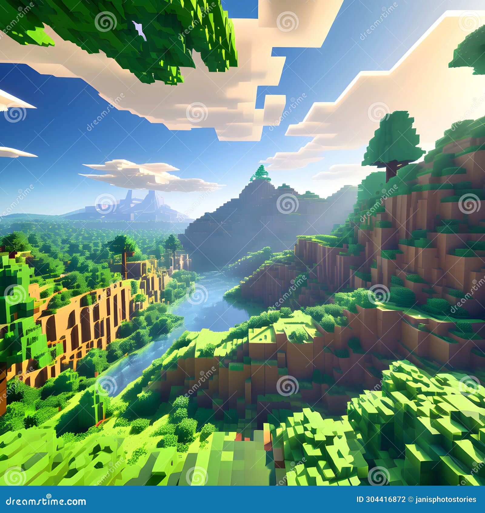 Minecraft Inspired Tornado. Minecraft Texture World. Generative AI ...