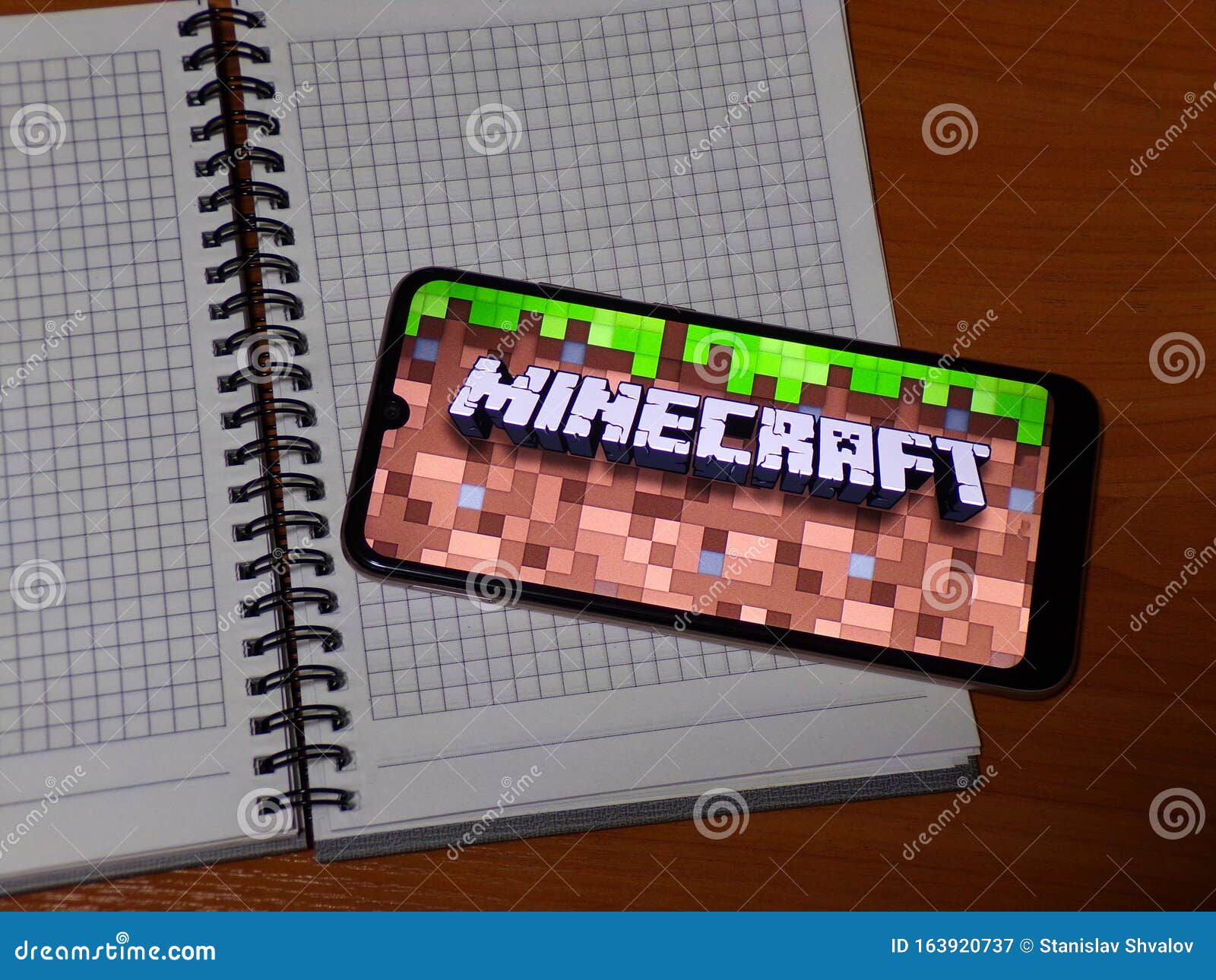 Minecraft Pocket Edition Game on Display Screen Editorial Photography ...
