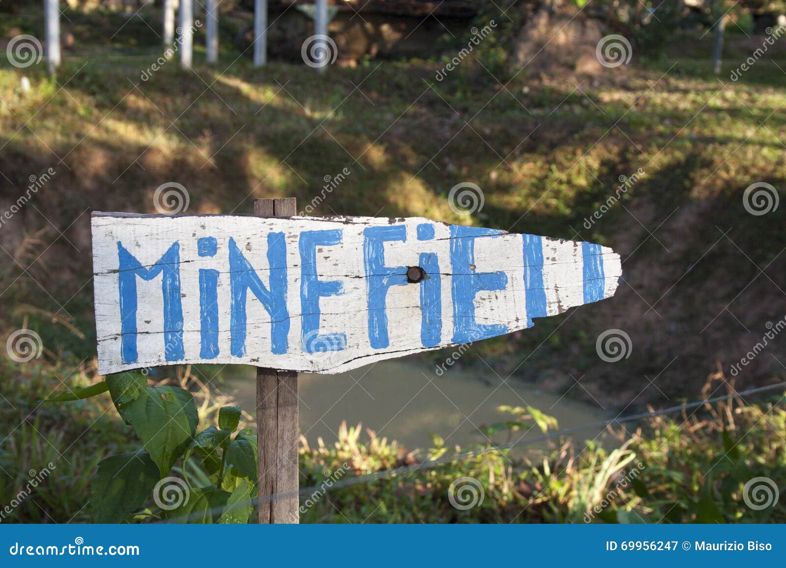 Minefield sign stock image. Image of field, bones, danger - 69956247