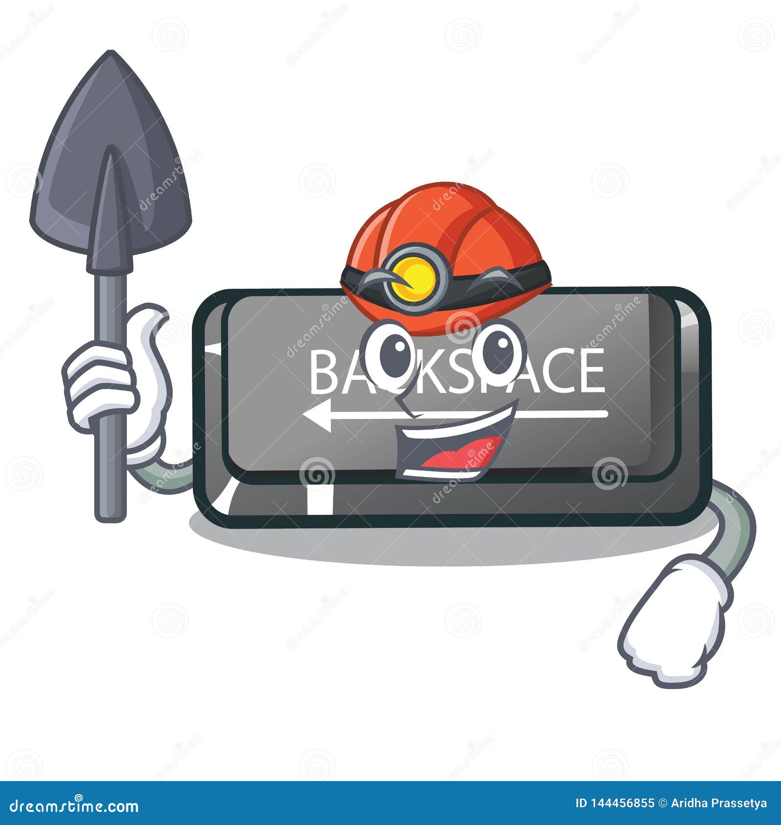 Miner Backspace Button Installed on Cartoon Keyboard Stock Vector ... Miner Backspace Button Installed on Cartoon Keyboard Stock Vector ...