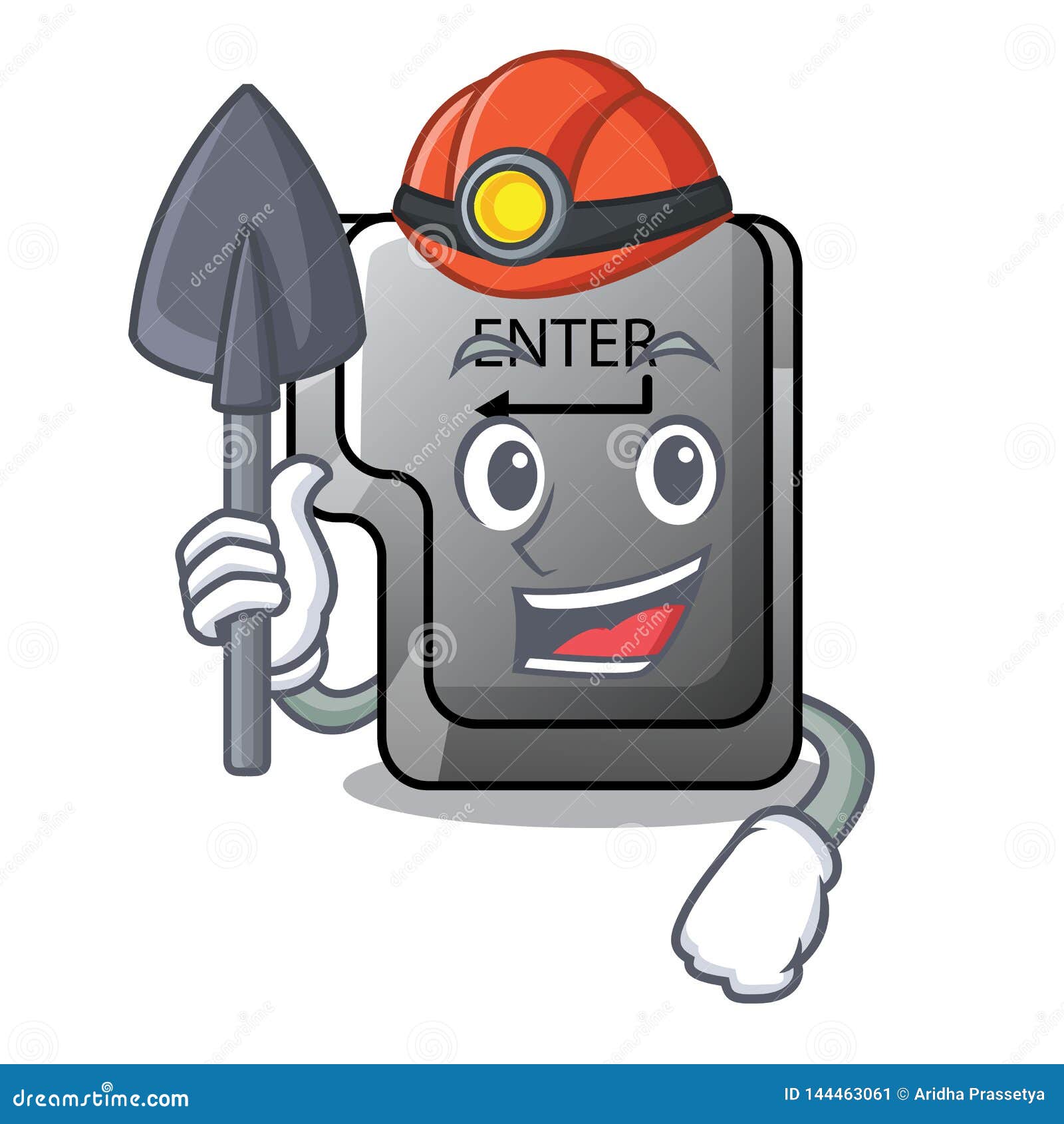 Miner Button Enter Isolated in the Cartoon Stock Vector - Illustration ...