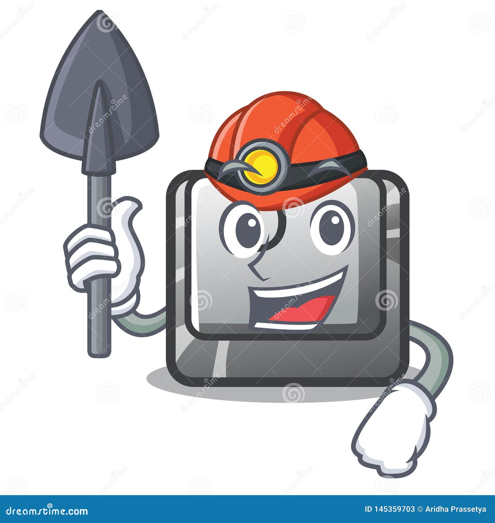 Miner Button F4 In The Shape Cartoon Vector Illustration ...