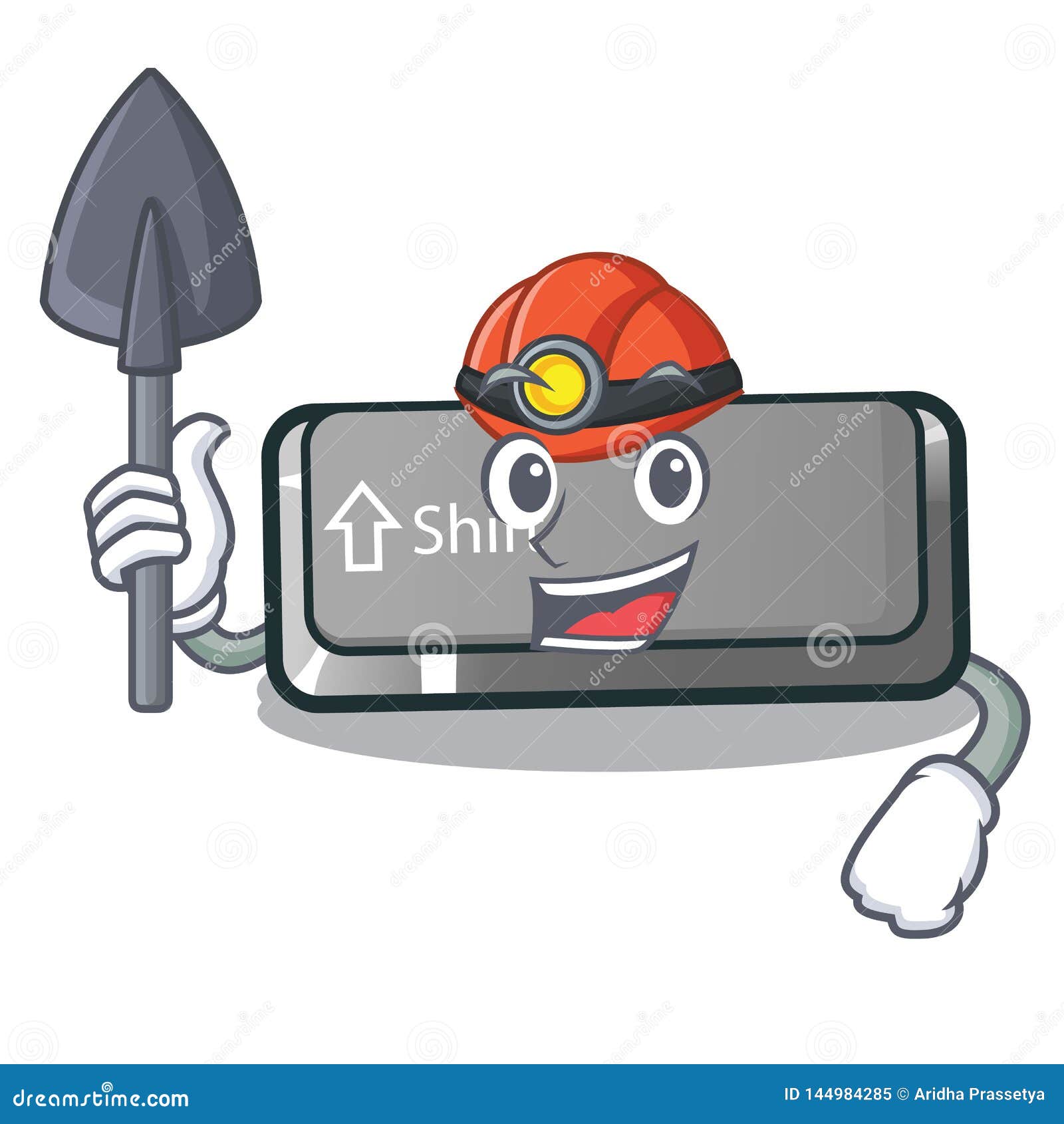 Miner Button F4 In The Shape Cartoon Vector Illustration ...