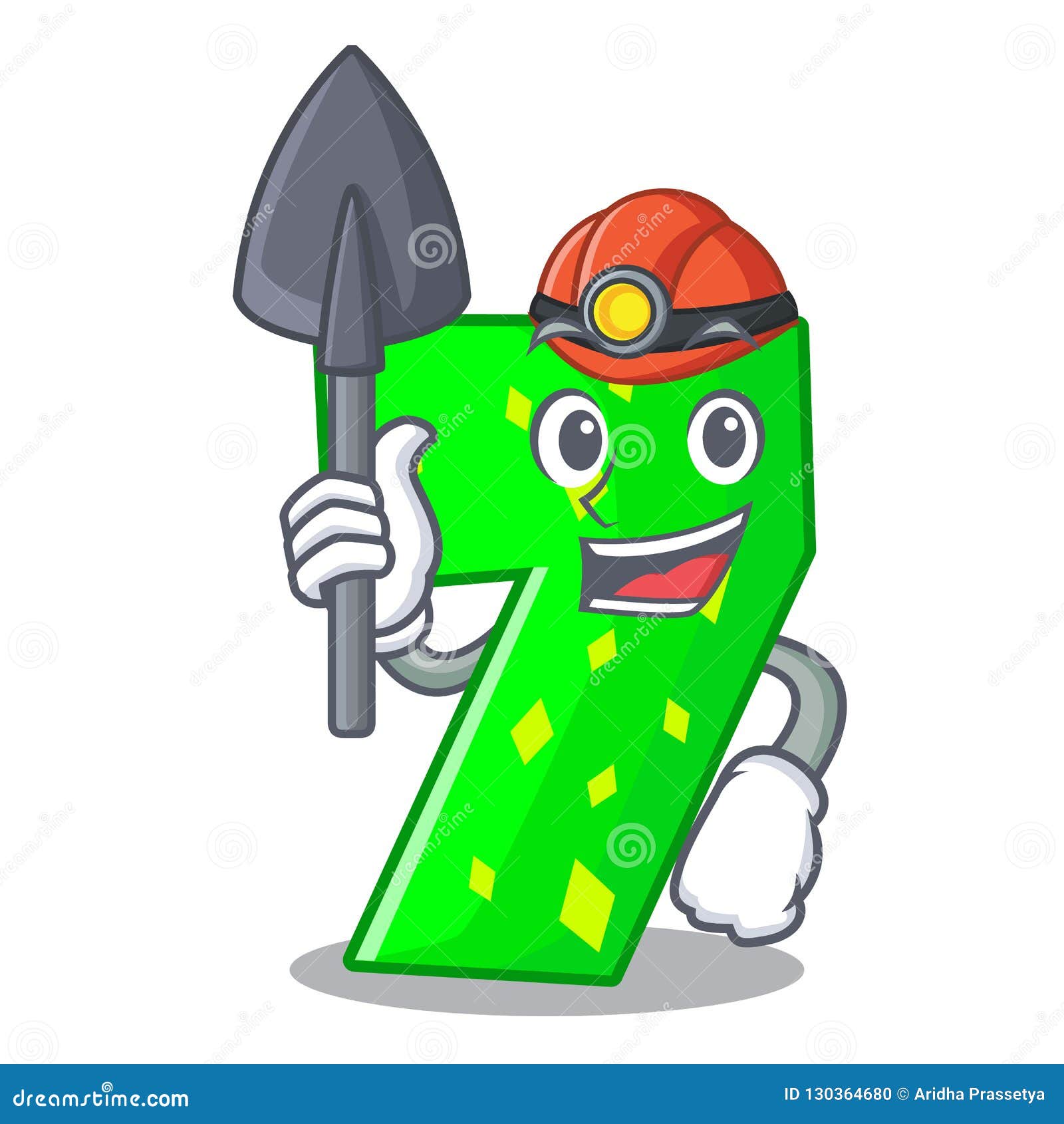 Miner Cartoon Number Seven on Stone Wall Stock Vector - Illustration of ...