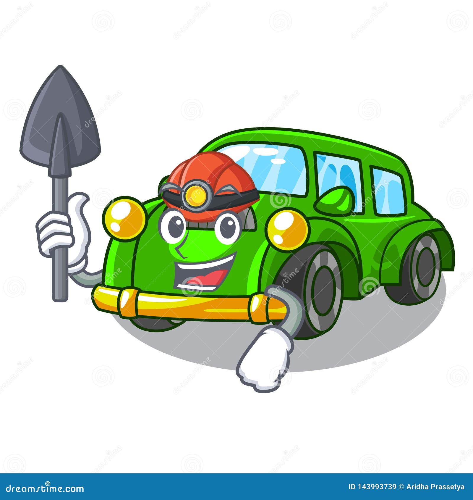 Miner Classic Car in the Shape Mascot Stock Vector - Illustration of ...