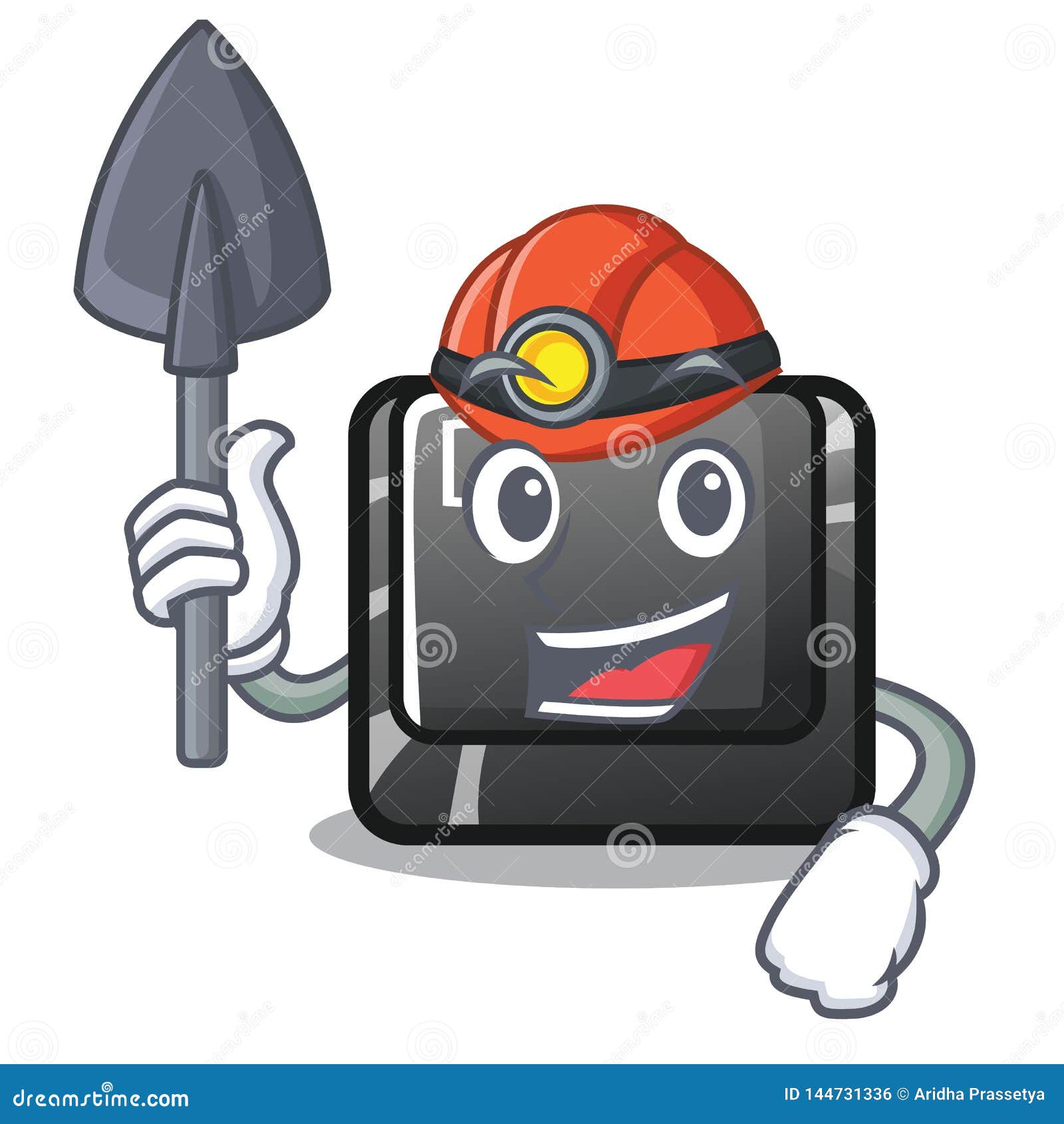 Miner D Button Installed in Game Character Stock Vector - Illustration ...