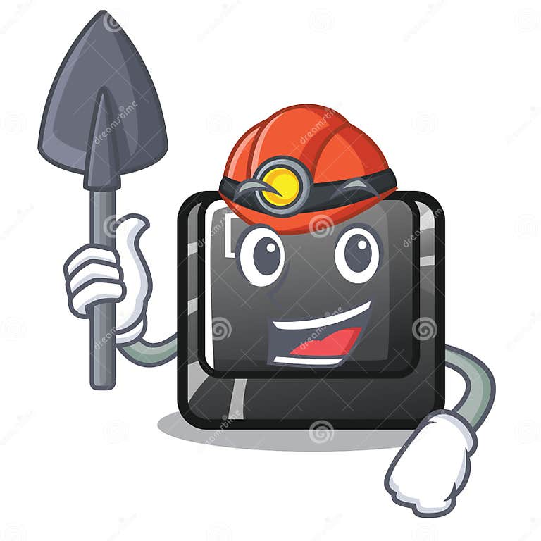 Miner D Button Installed in Game Character Stock Vector - Illustration ...