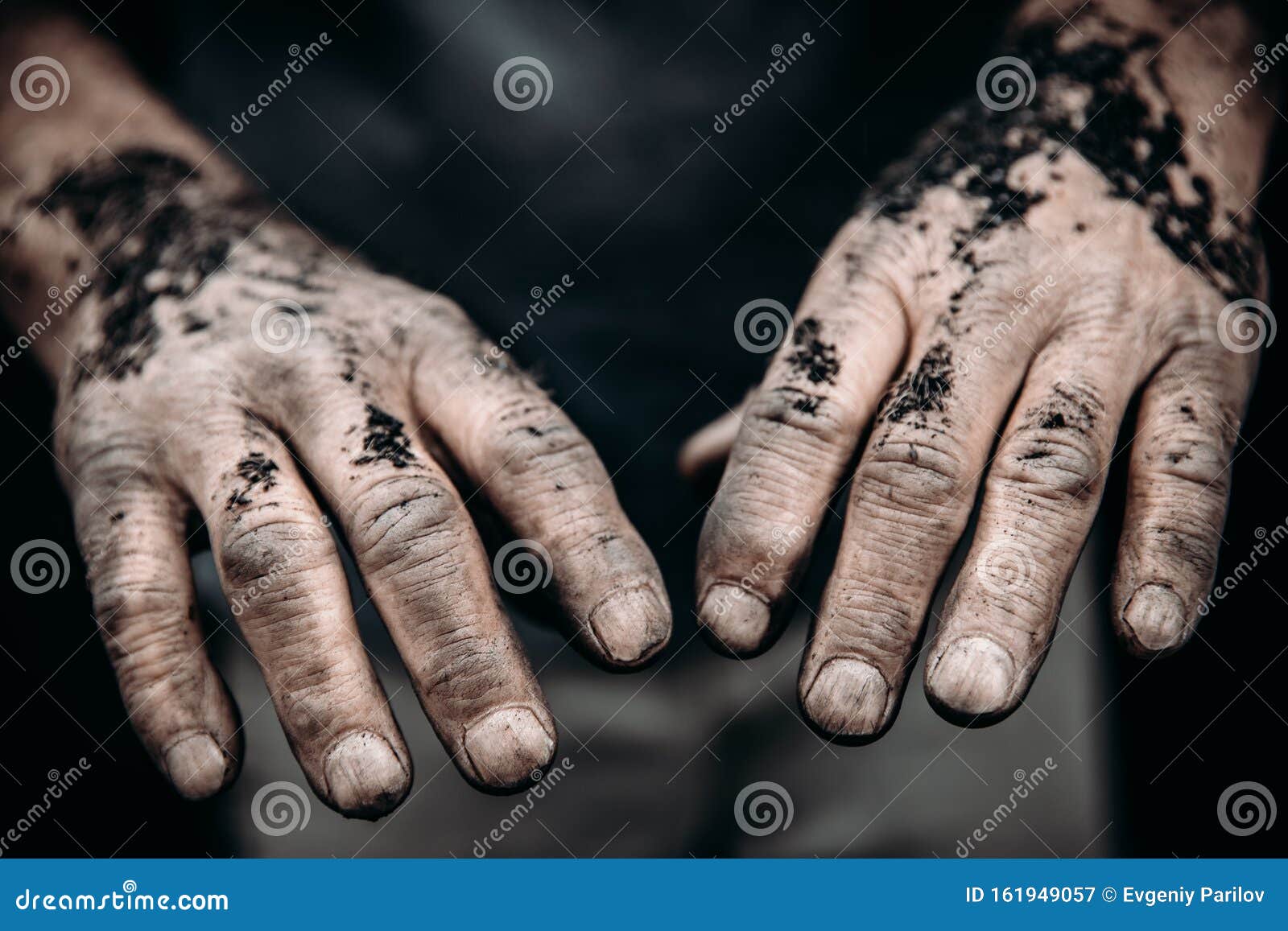 Miner Dirty Hands Hold Coal. Concept Industry Mining Stock Image ...