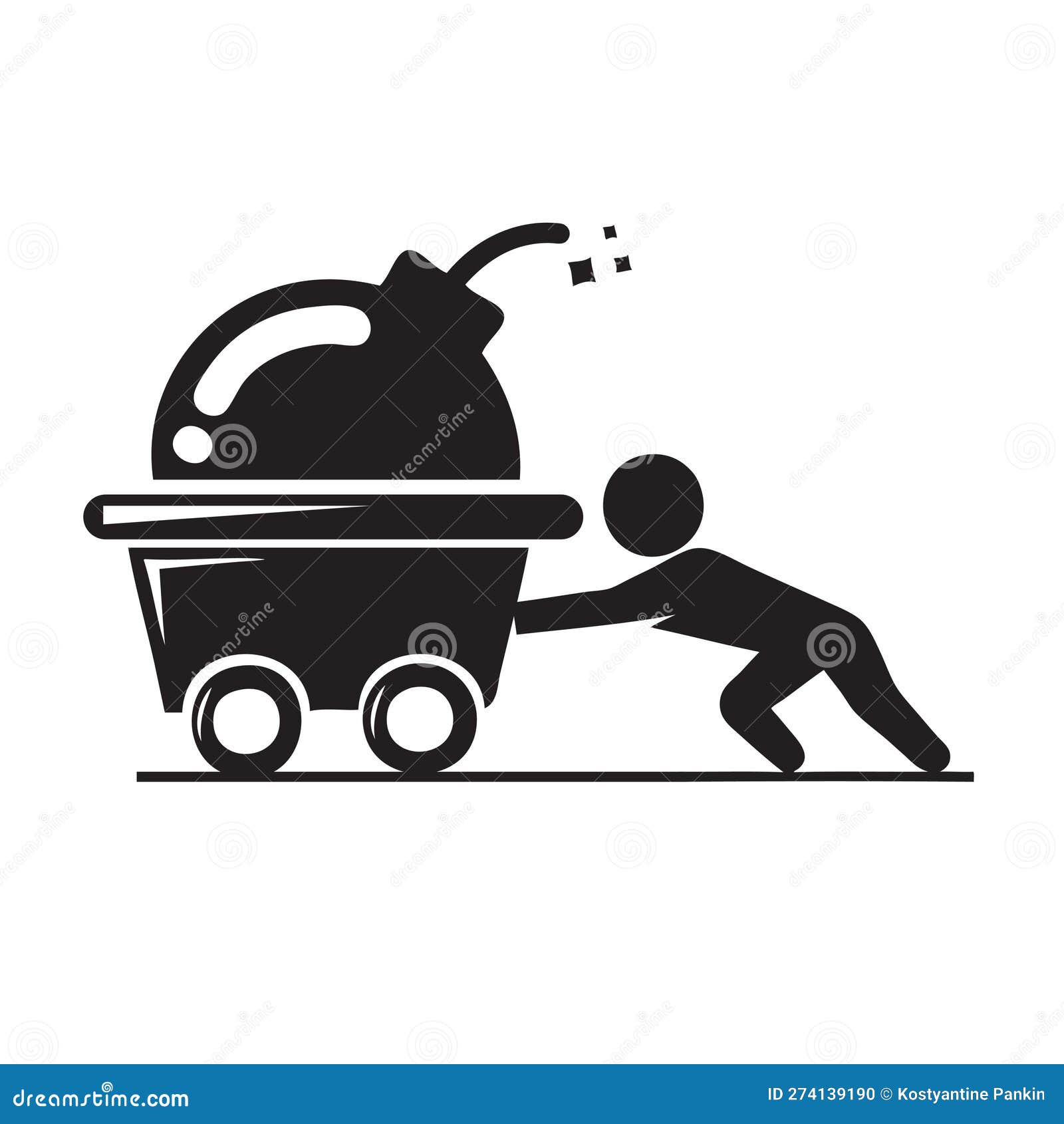 Miner with explosives stock vector. Illustration of dismantle - 274139190