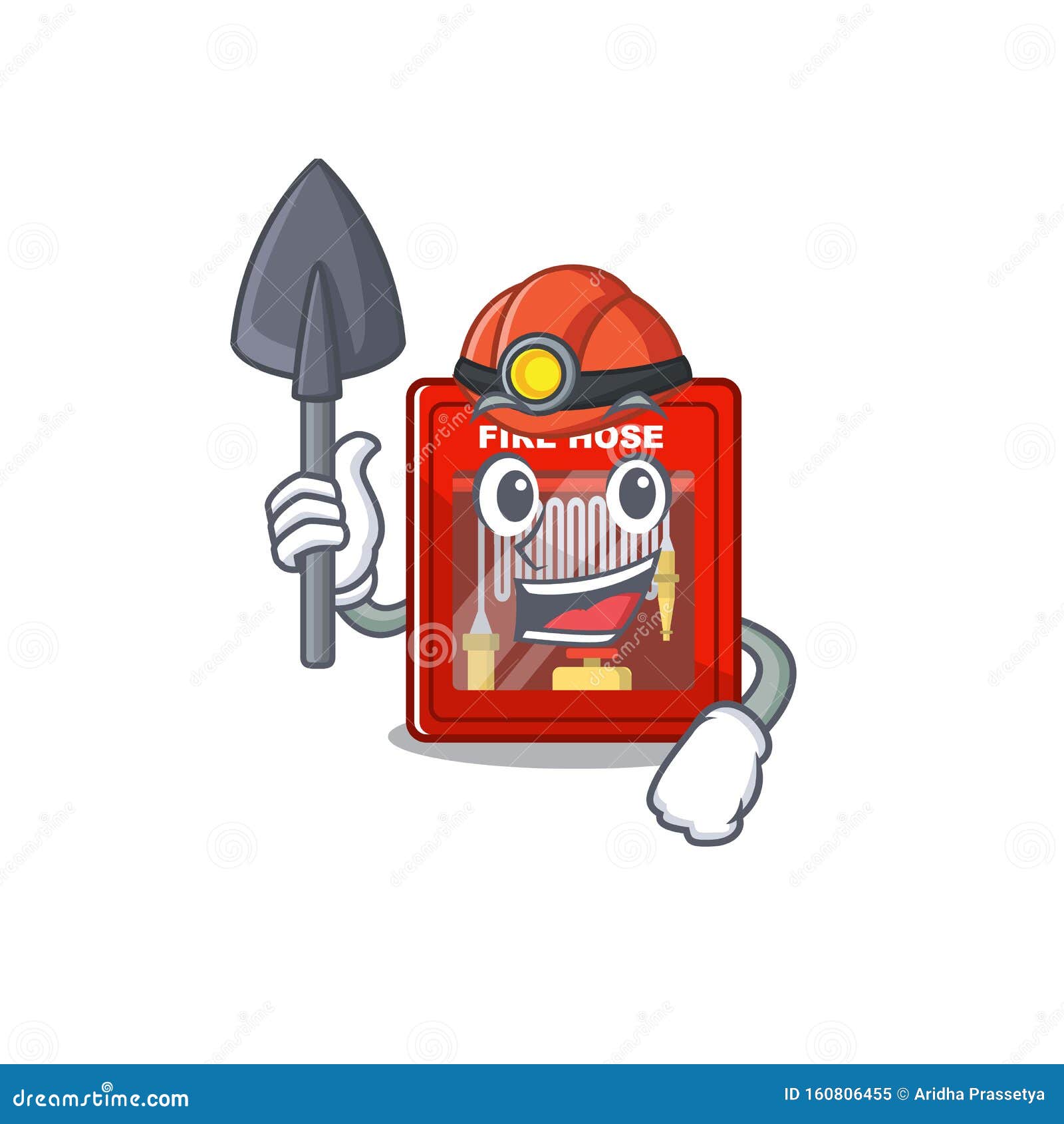Miner Fire Hose Cabinet with Cartoon Shape Stock Vector - Illustration ...