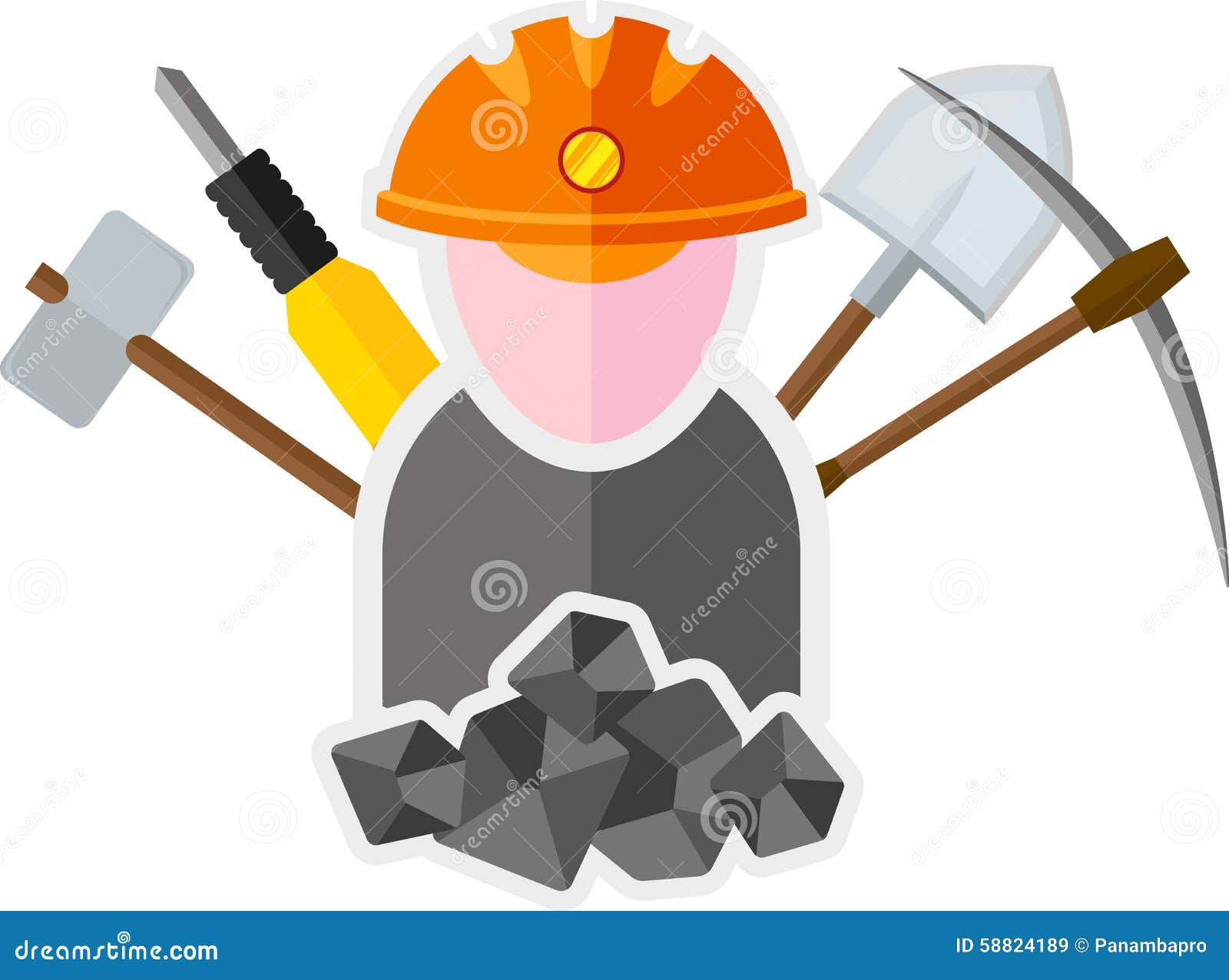 Miner stock vector. Illustration of icon, light, people - 58824189