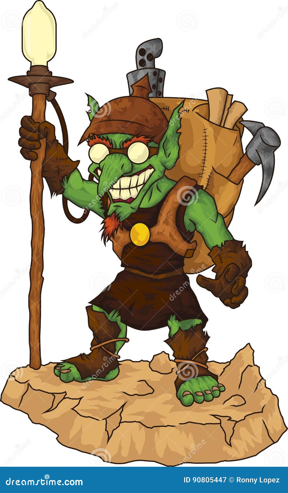 Miner Goblin stock vector. Illustration of cartoon, character - 90805447