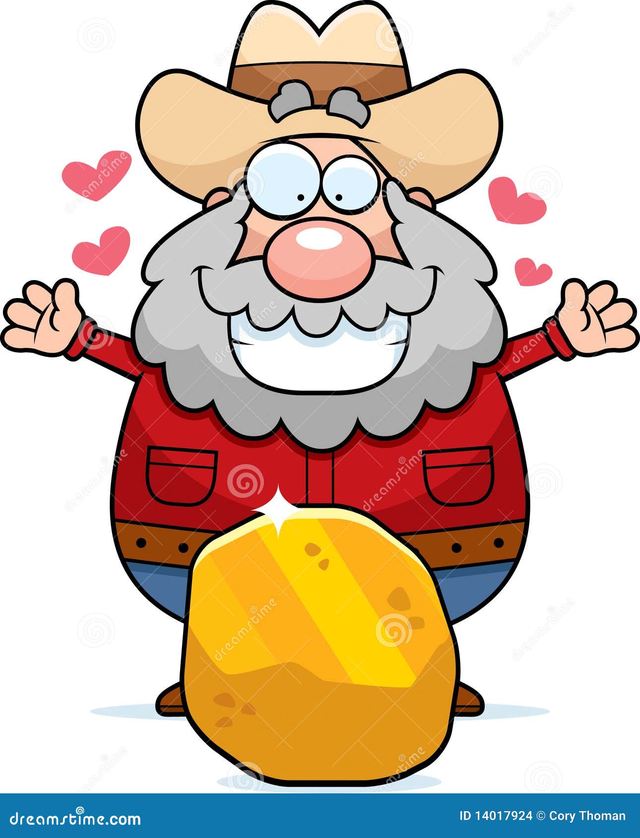 Miner Gold stock vector. Illustration of smiling, happy - 14017924