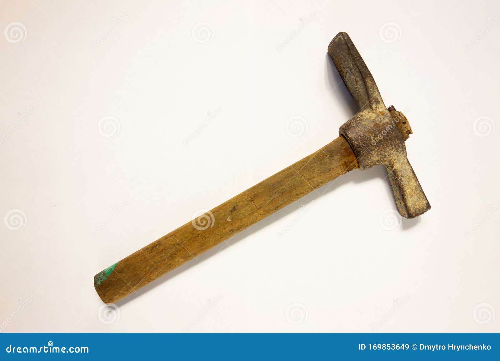 Miner Hammer Like Pickaxe Or Mattock On Bagging Fabric Background ...