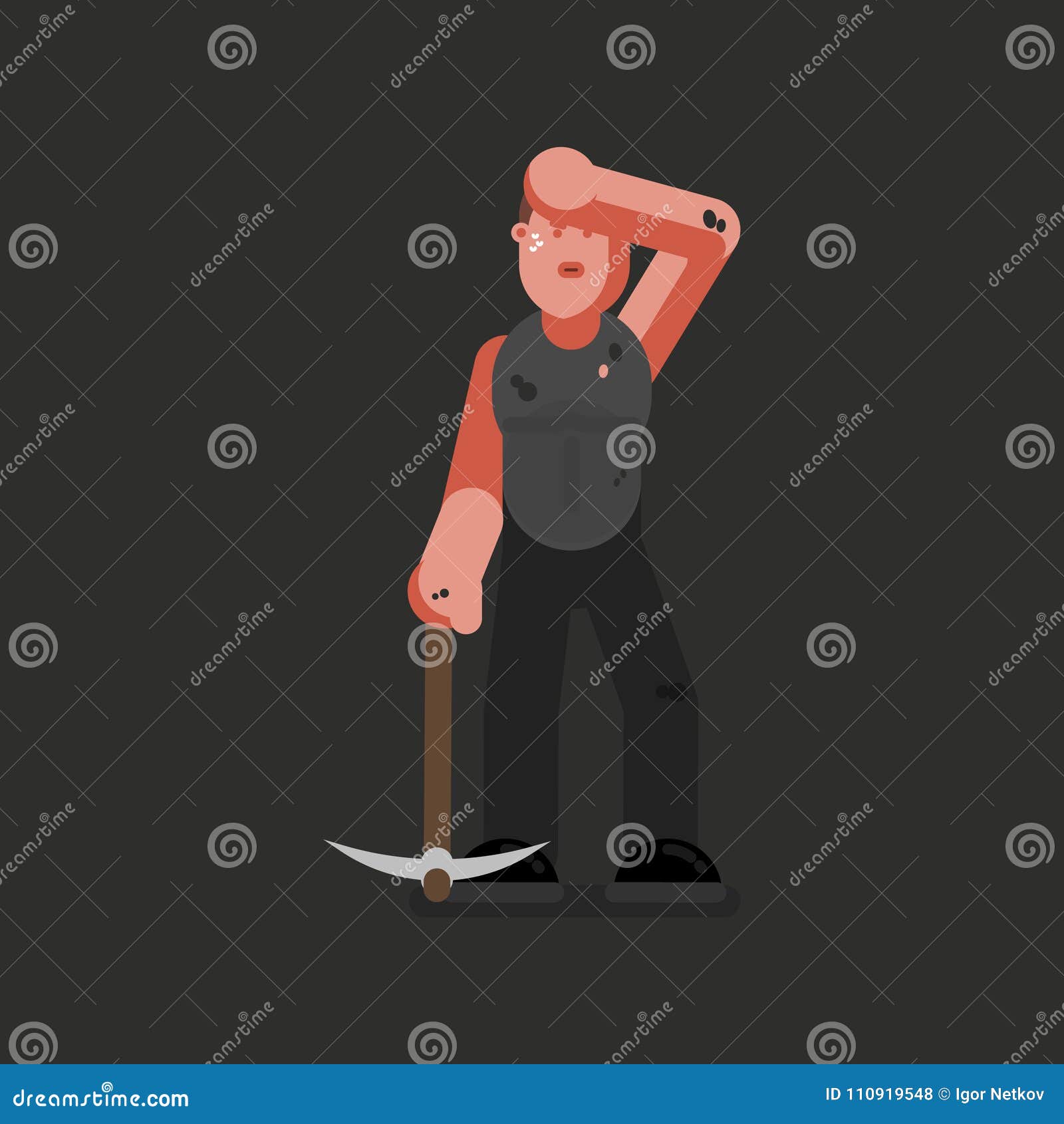 Miner hard working stock vector. Illustration of construction - 110919548
