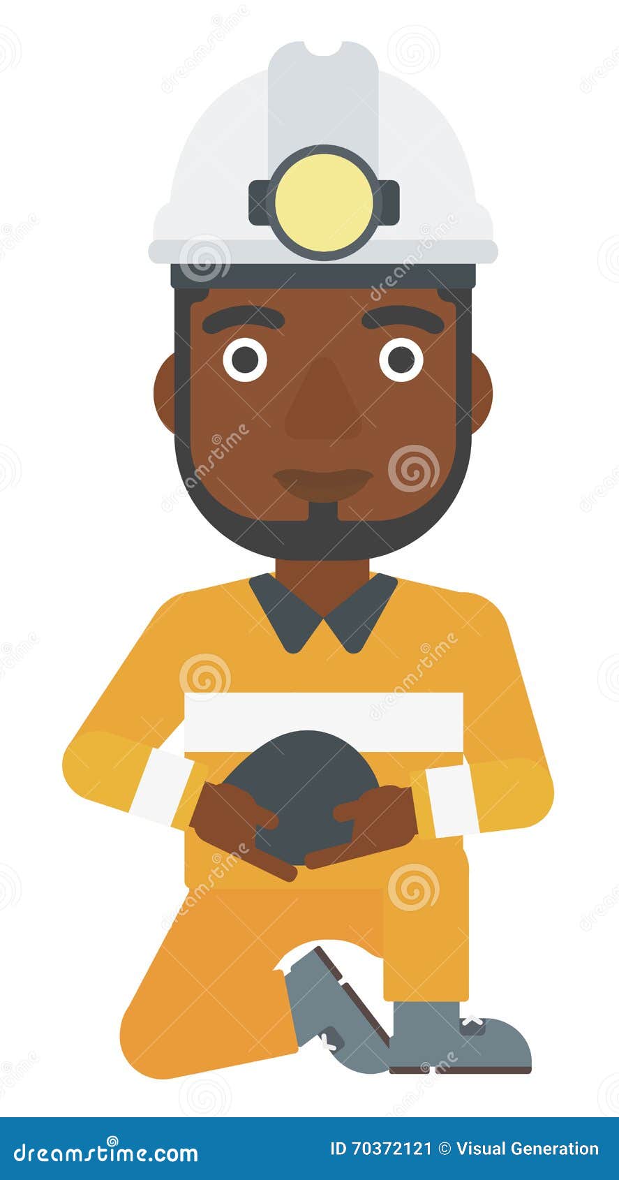 Miner Holding Coal In Hands. Stock Vector - Illustration of industry ...