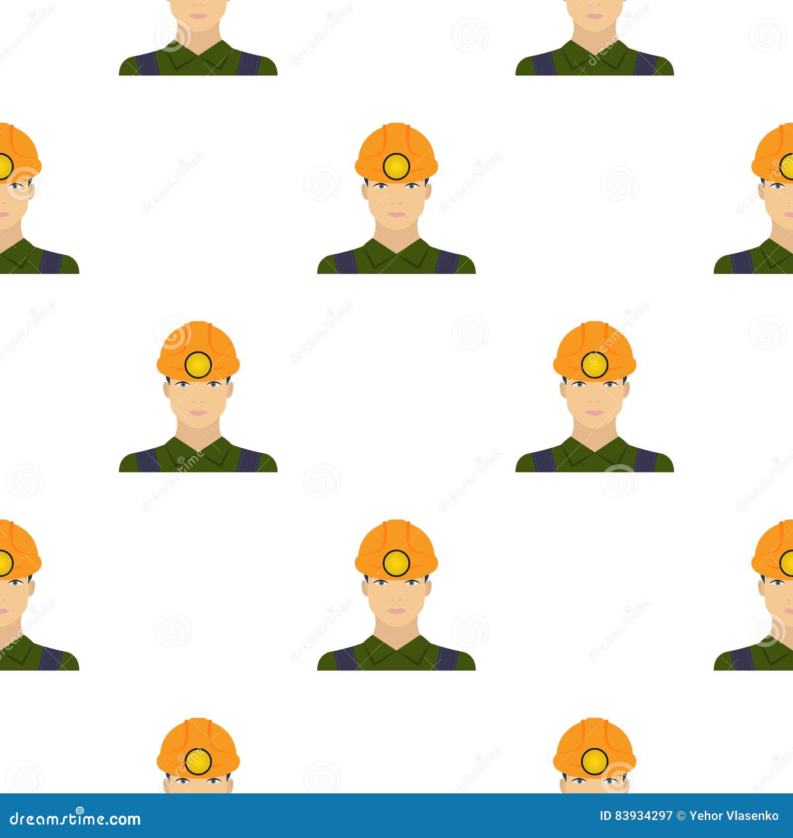 Miner Icon in Cartoon Style Isolated on White Background. Mine Pattern ...