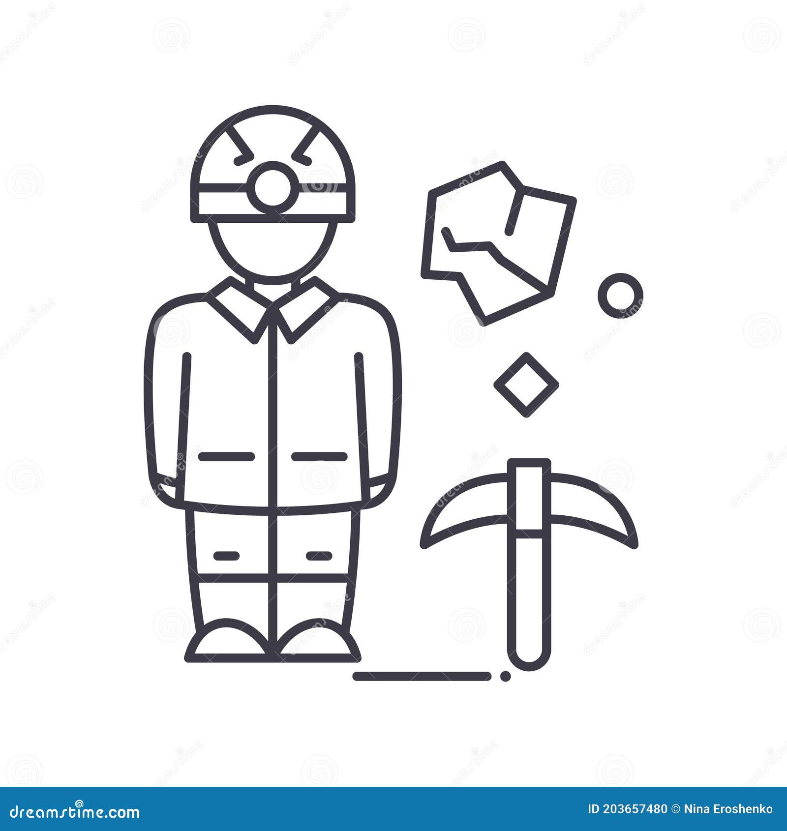 Miner Icon, Linear Isolated Illustration, Thin Line Vector, Web Design ...