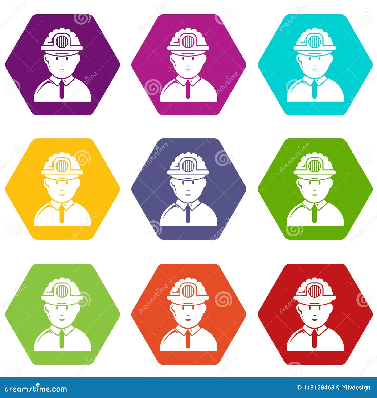 Miner icons set 9 vector stock vector. Illustration of heavy - 118128468