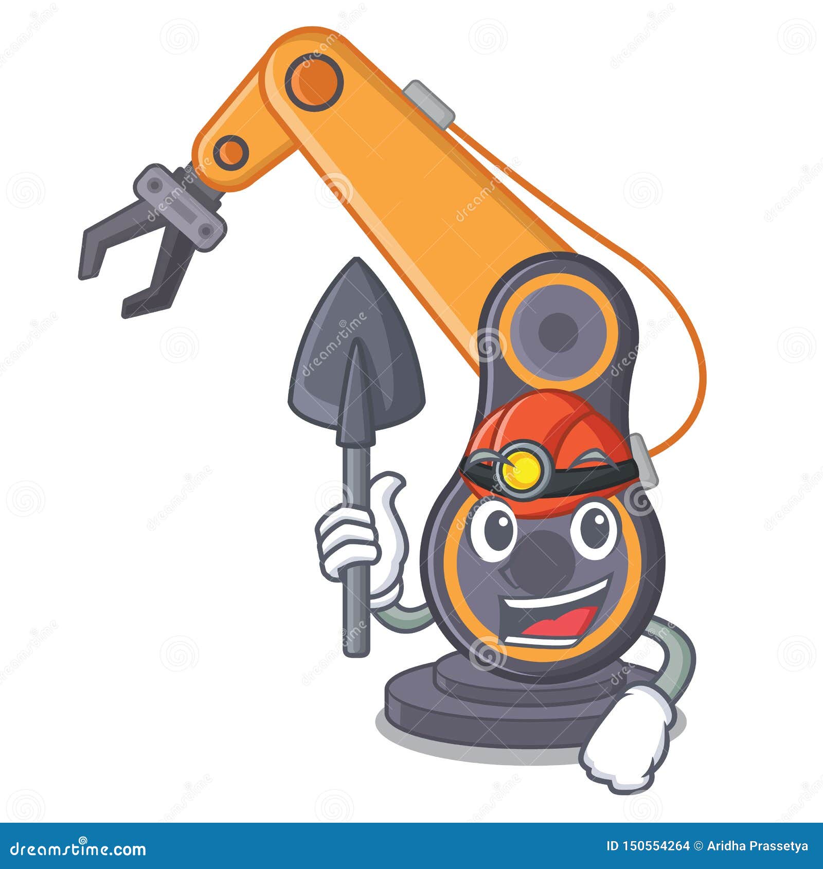 Miner Industrial Robotic Hand Isolated with Cartoon Stock Vector ...