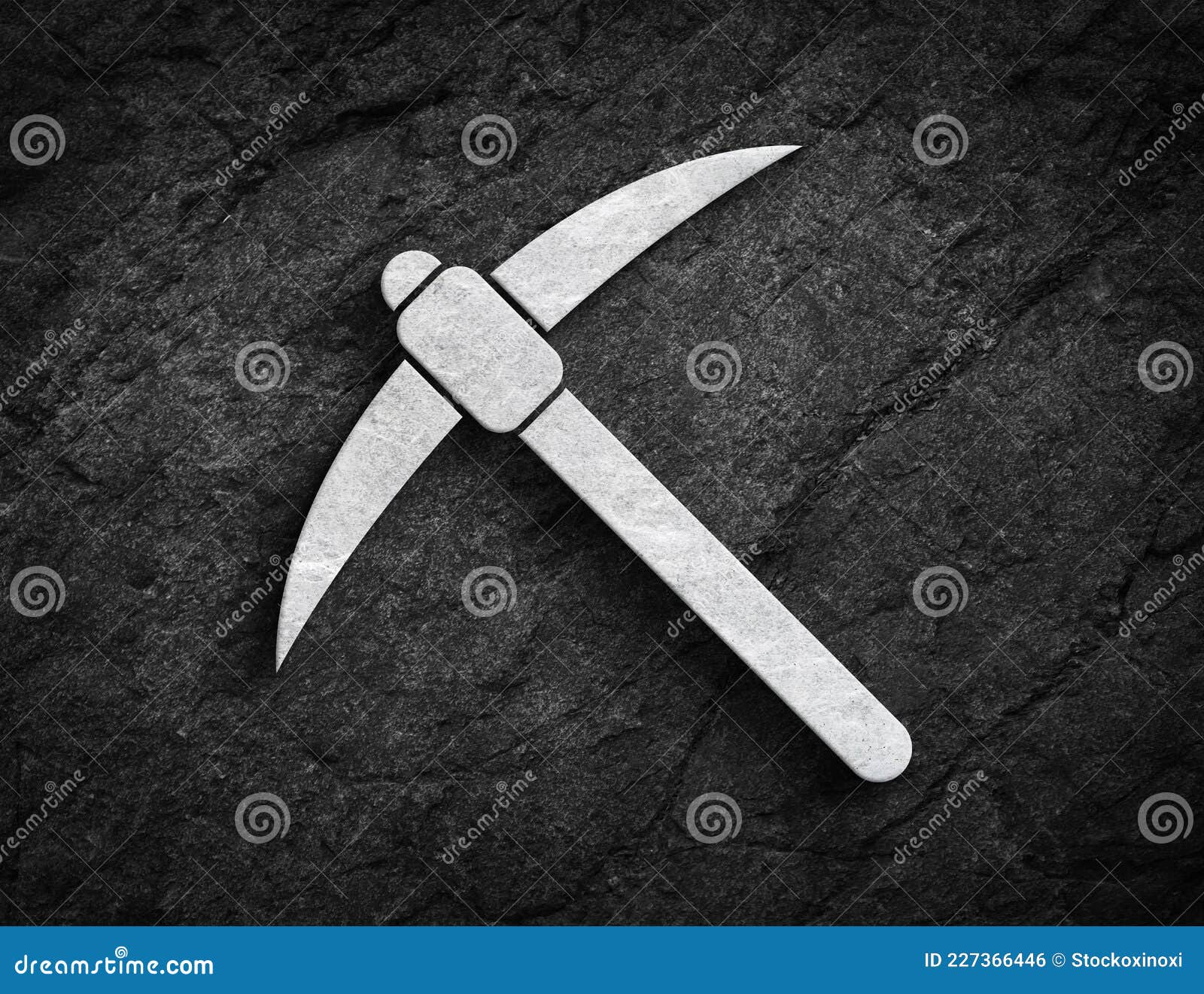 Mining Tool Miner Pickaxe Symbol Stone Wall Background Royalty-Free ...