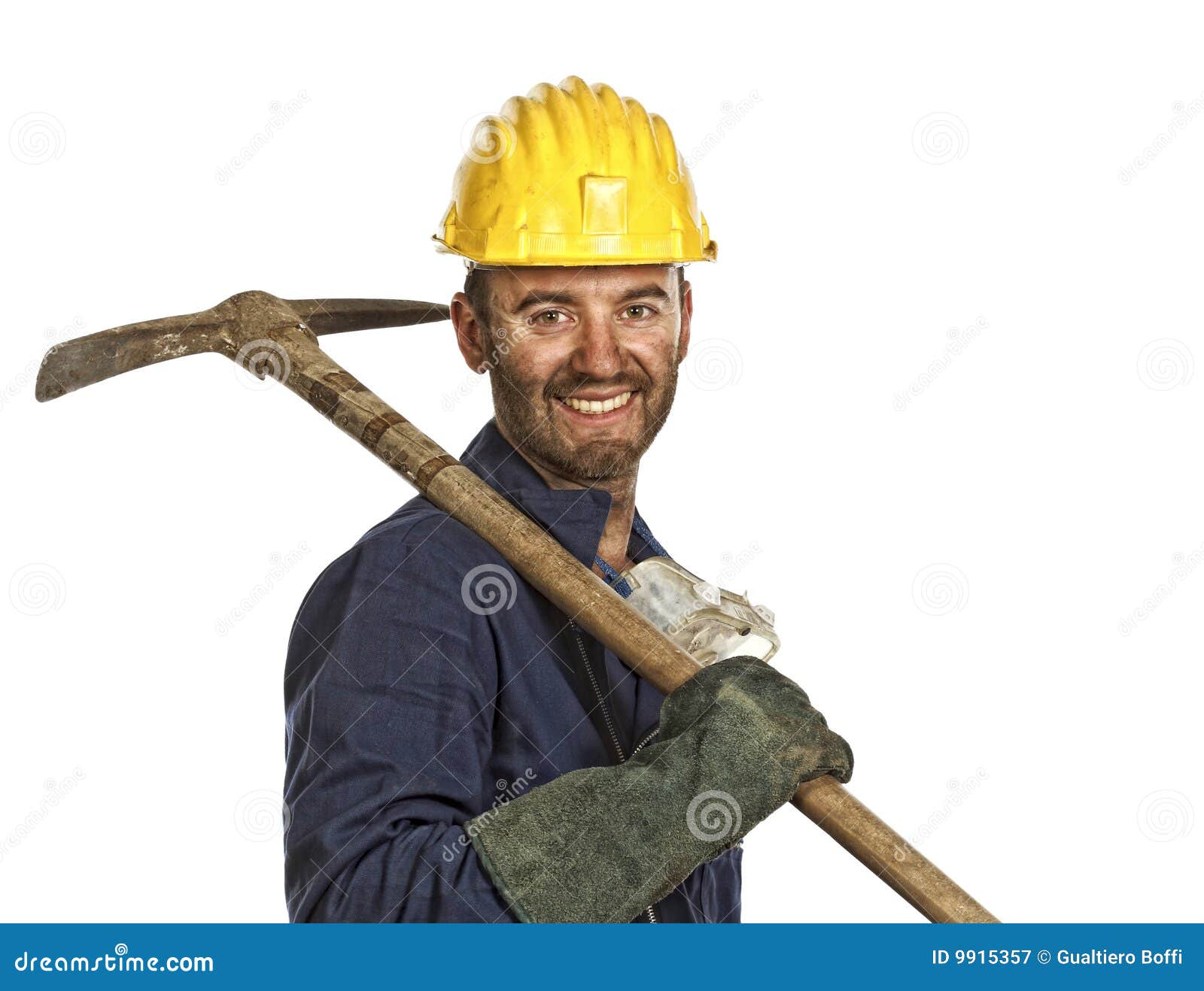 Miner Portrait Isolated on White Stock Image - Image of tools, person ...