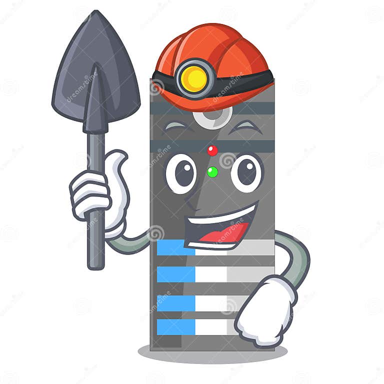 Miner Server Data in the Cartoon Shape Stock Vector - Illustration of ...
