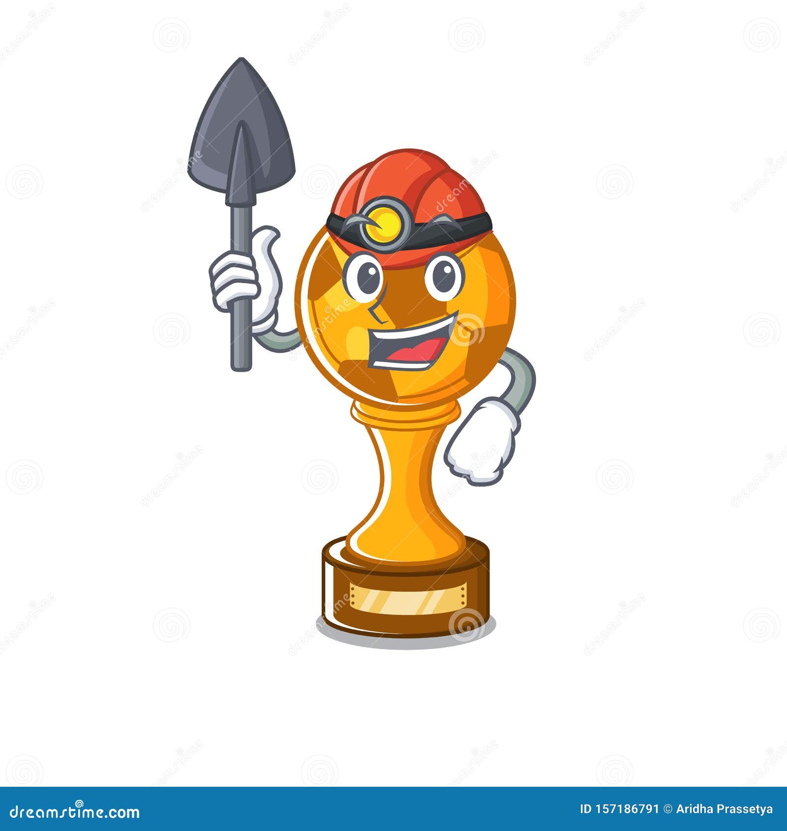 Miner Soccer Trophy in the Cartoon Drawer Stock Vector - Illustration ...