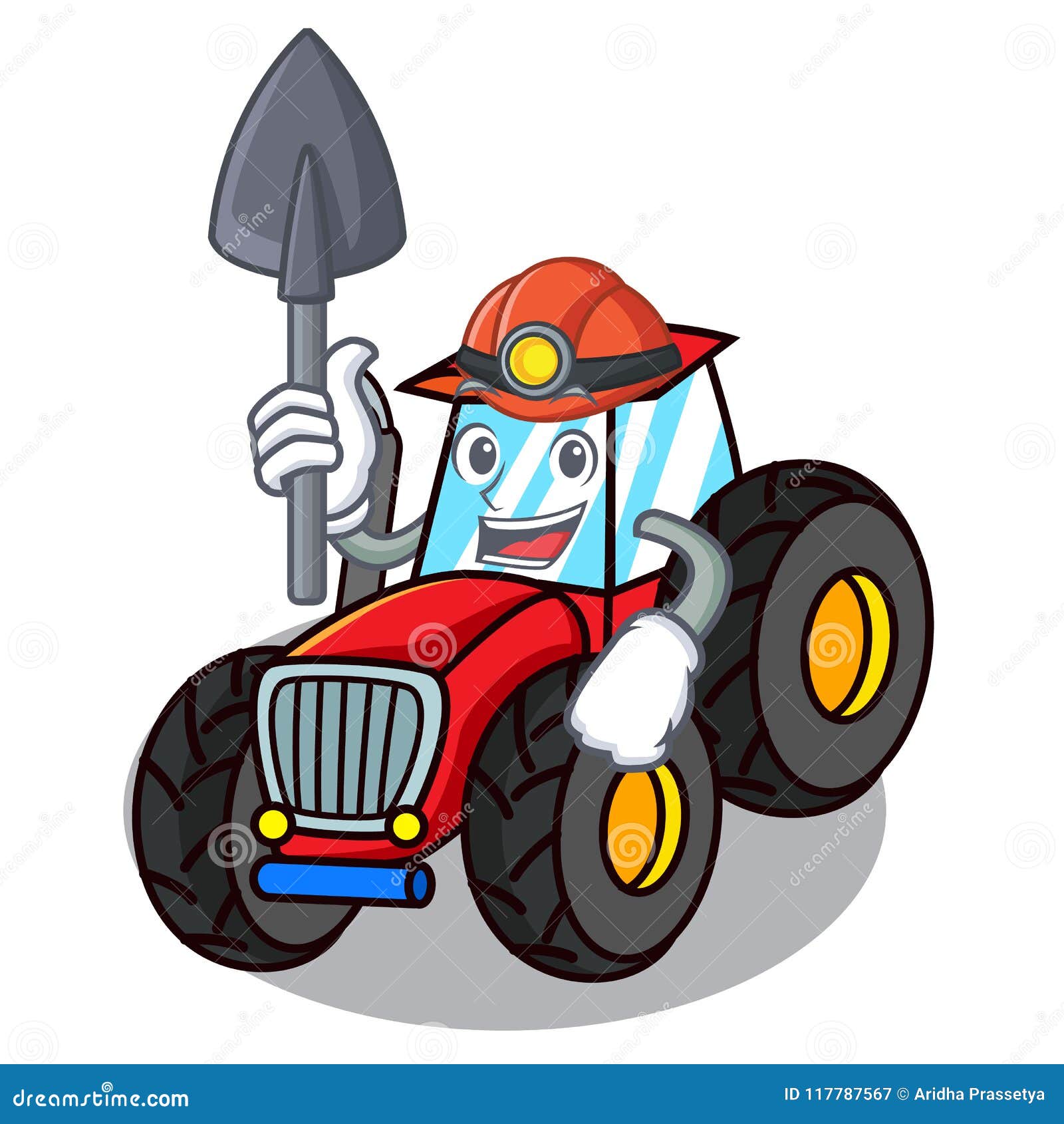 Miner Tractor Mascot Cartoon Style Stock Vector - Illustration of auto ...