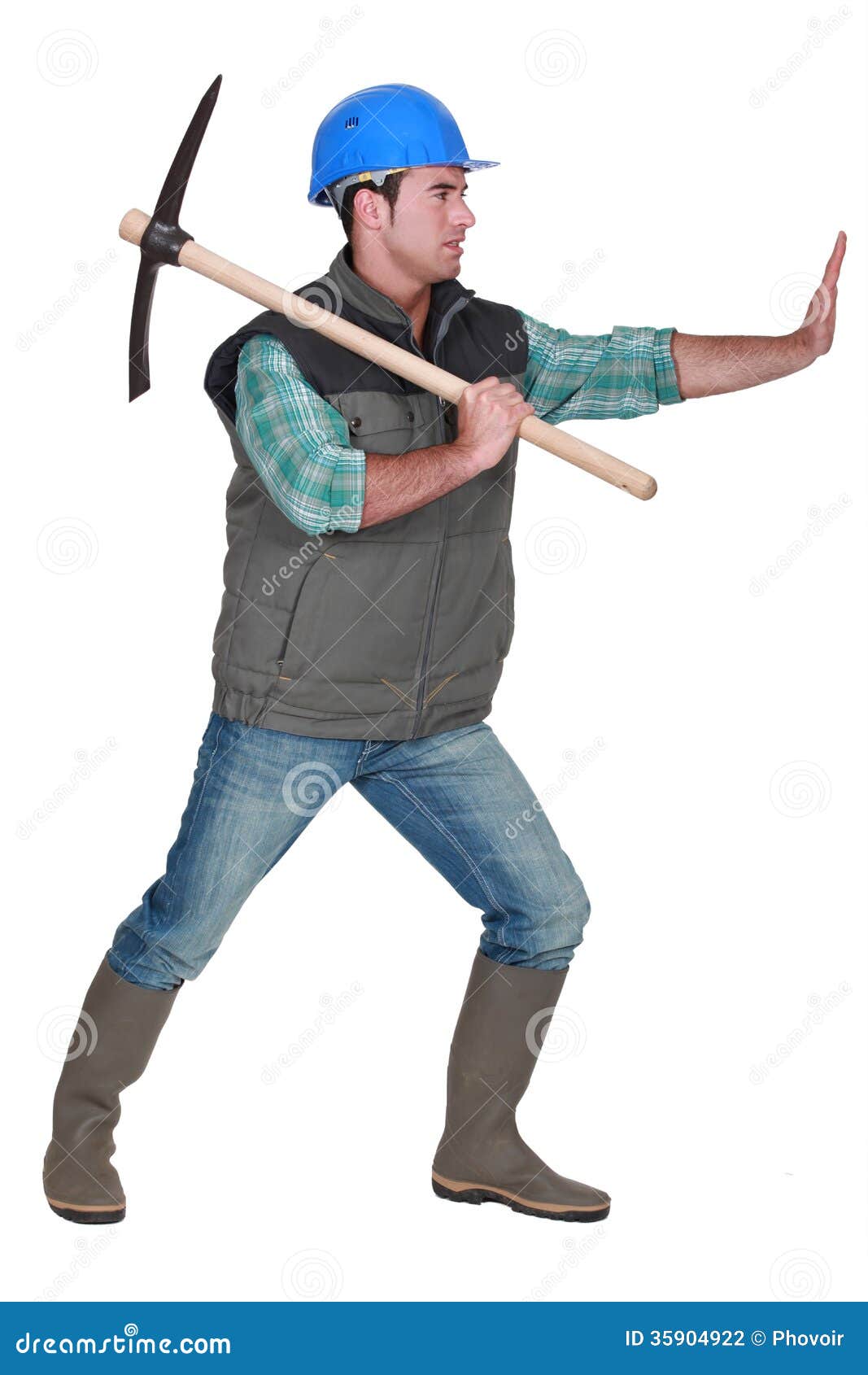 Miner using pick-Axe stock photo. Image of industrial - 35904922