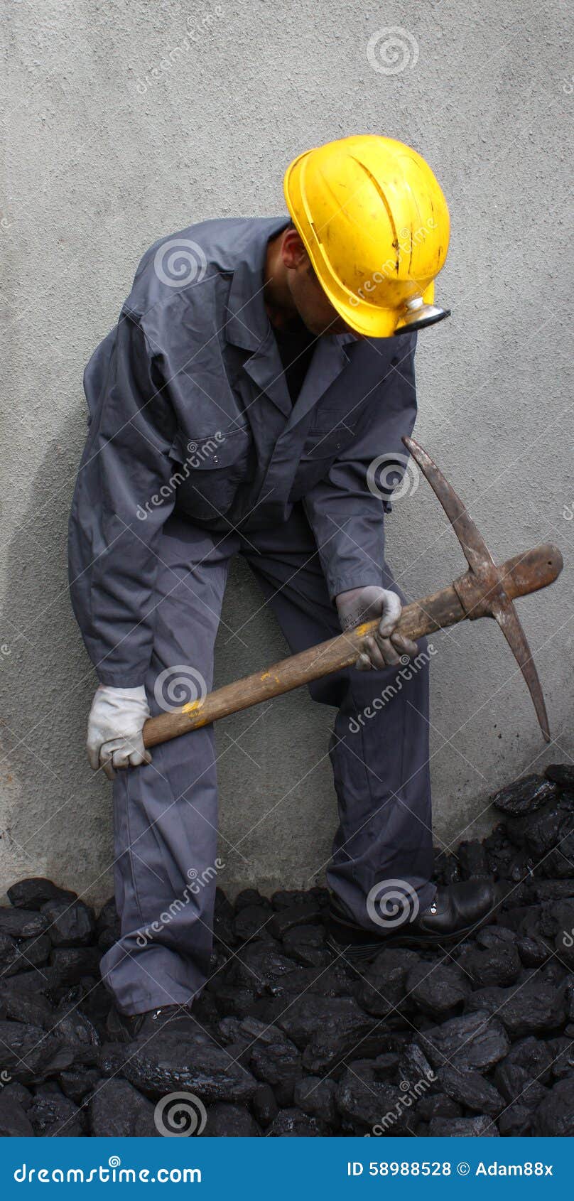 Miner Using Pick-Axe Royalty-Free Stock Image | CartoonDealer.com #35904922
