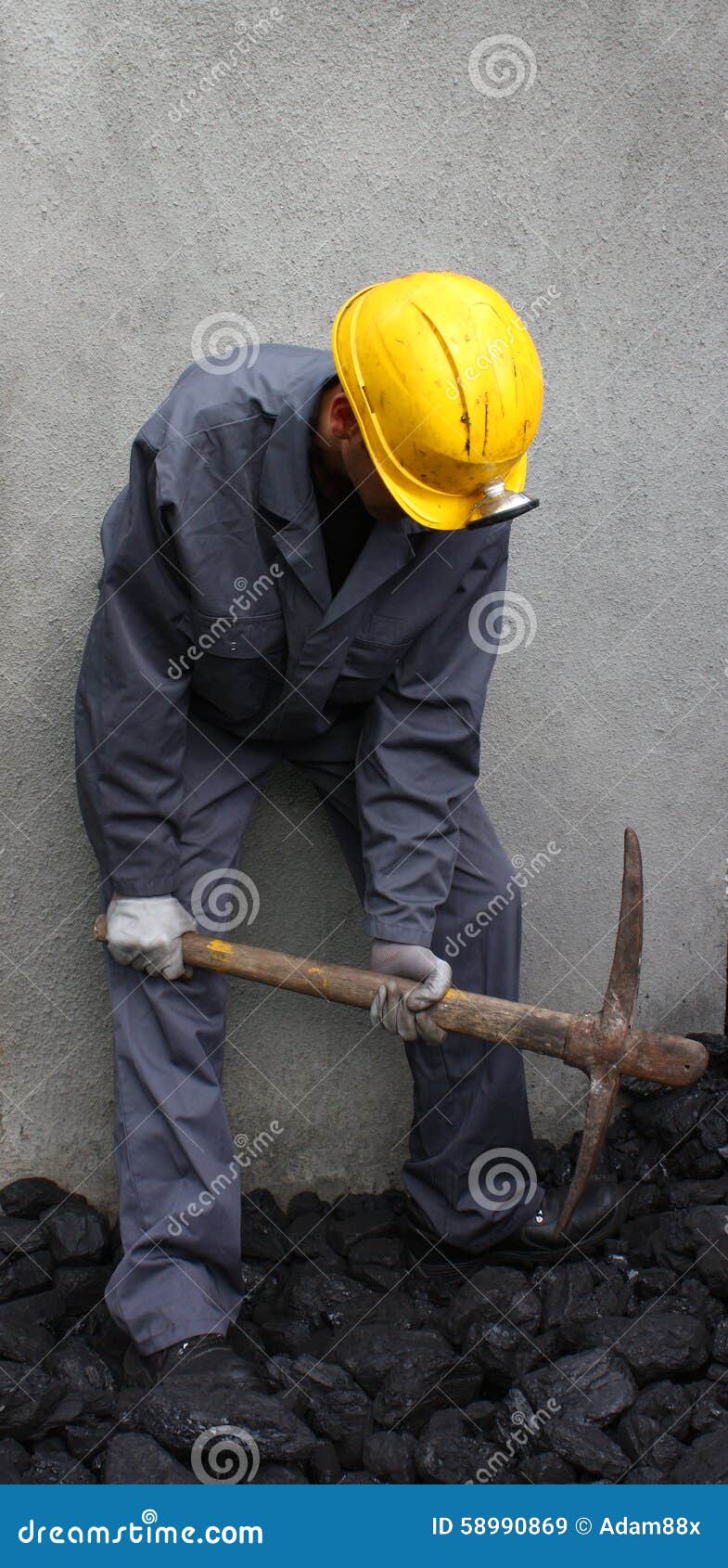 Miner Using Pick-Axe Royalty-Free Stock Image | CartoonDealer.com #35904922