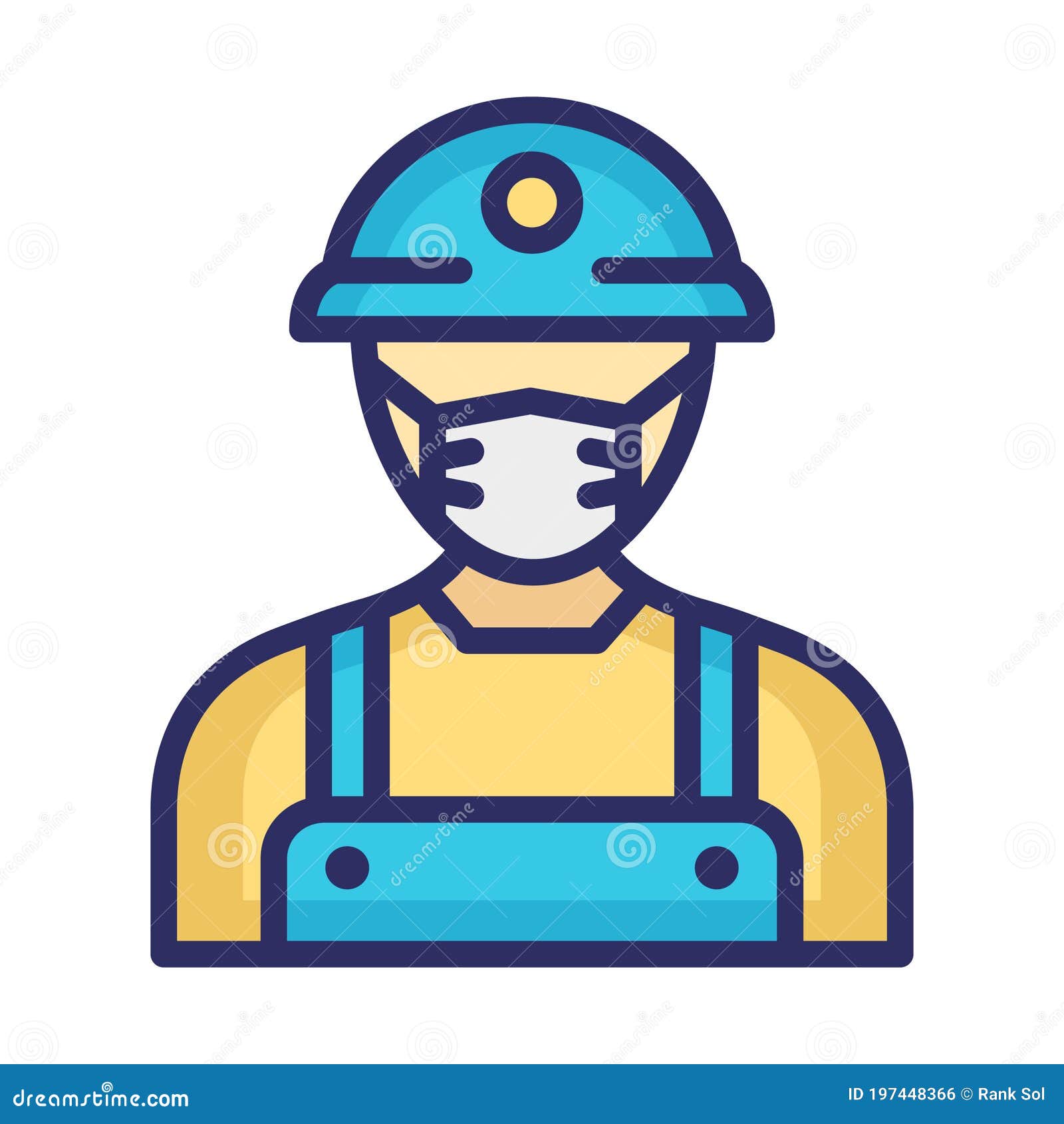 Miner Wearing Mask Vector Icon Which Can Easily Modify or Edit Stock ...