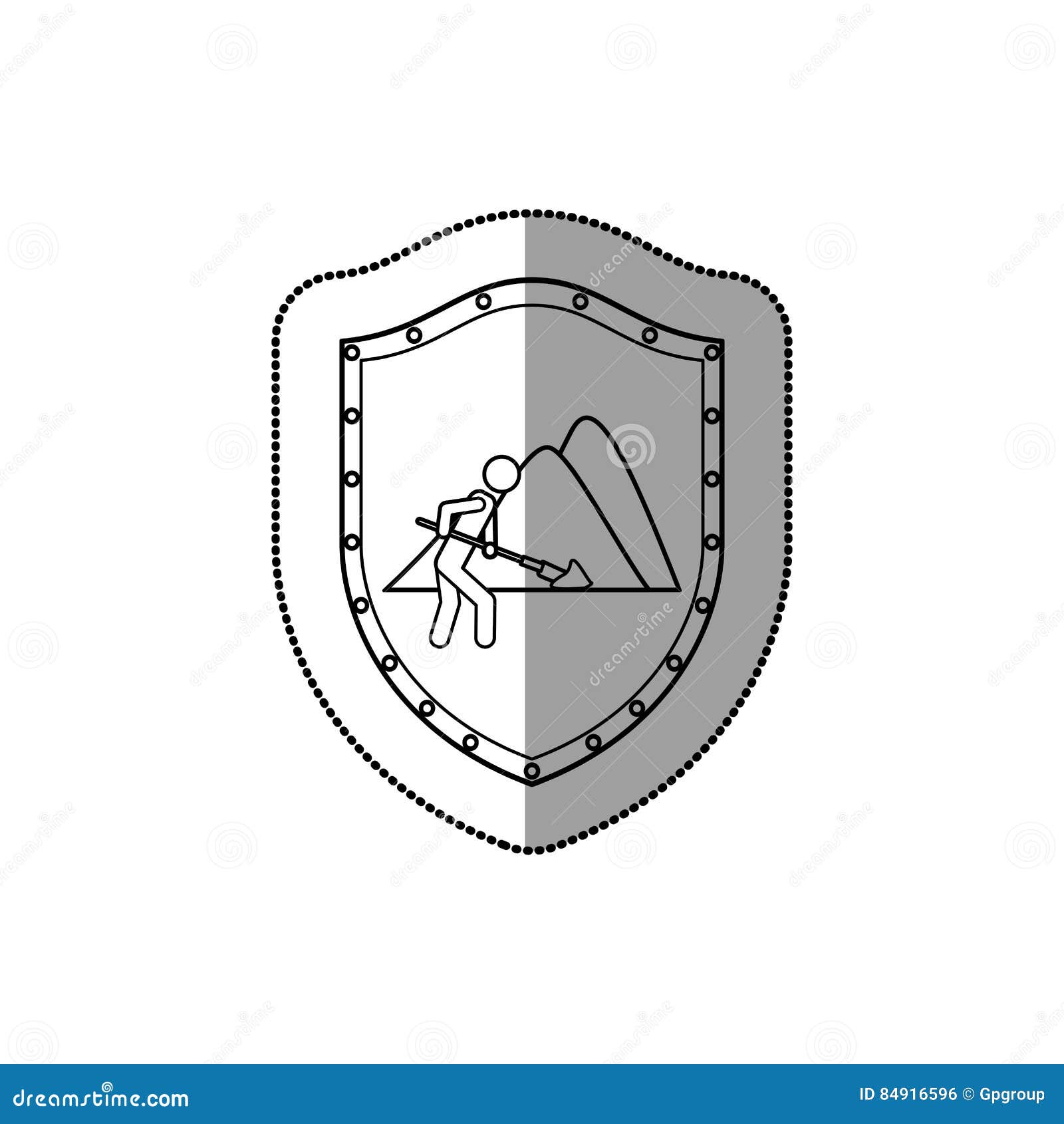 Miner worker pictogram stock vector. Illustration of energy - 84916596