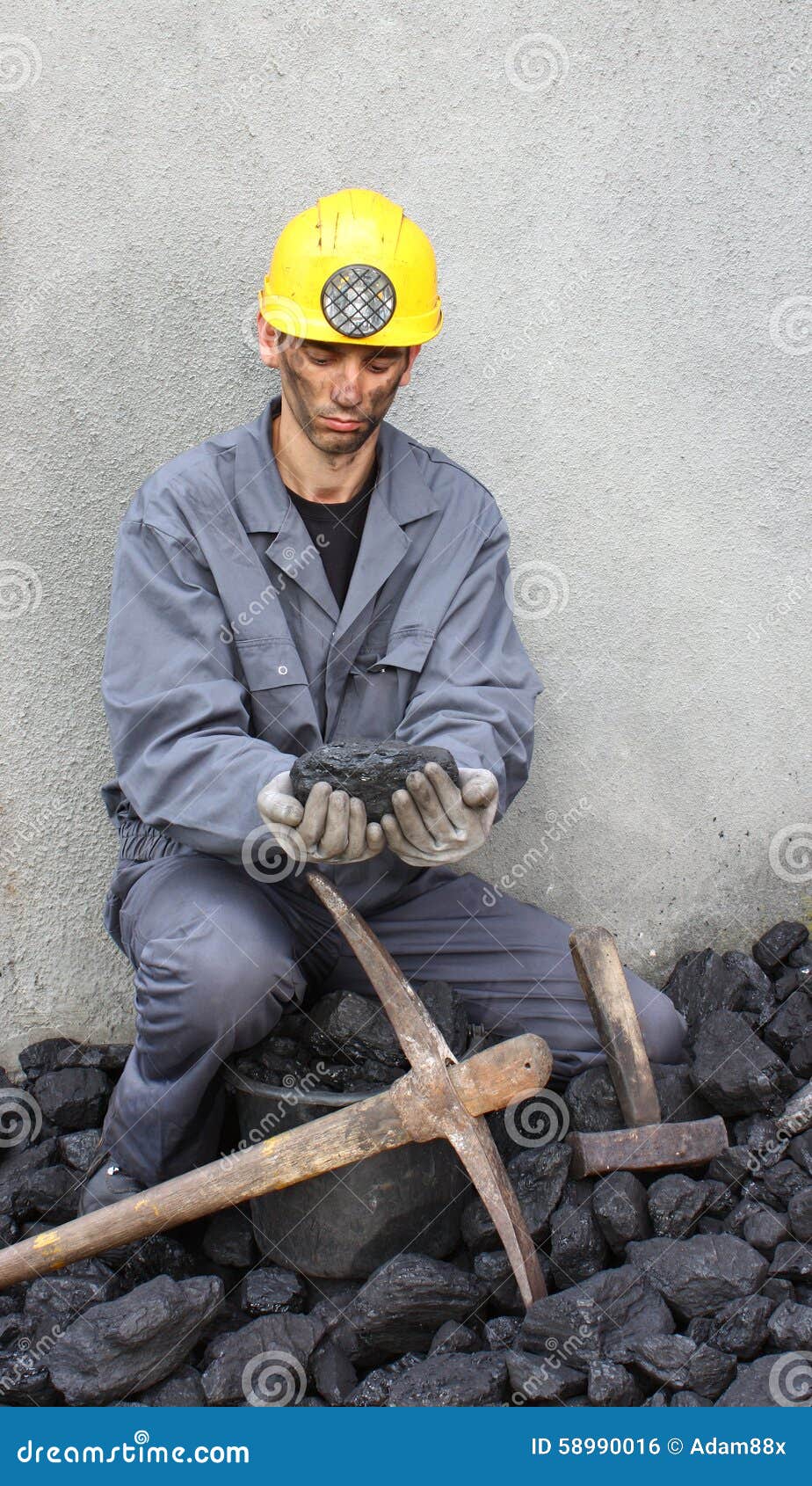 Miner working stock photo. Image of burning, hammer, industry - 58990016