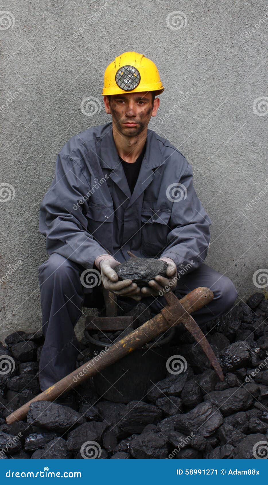 Miner working stock image. Image of loading, laborer - 58991271