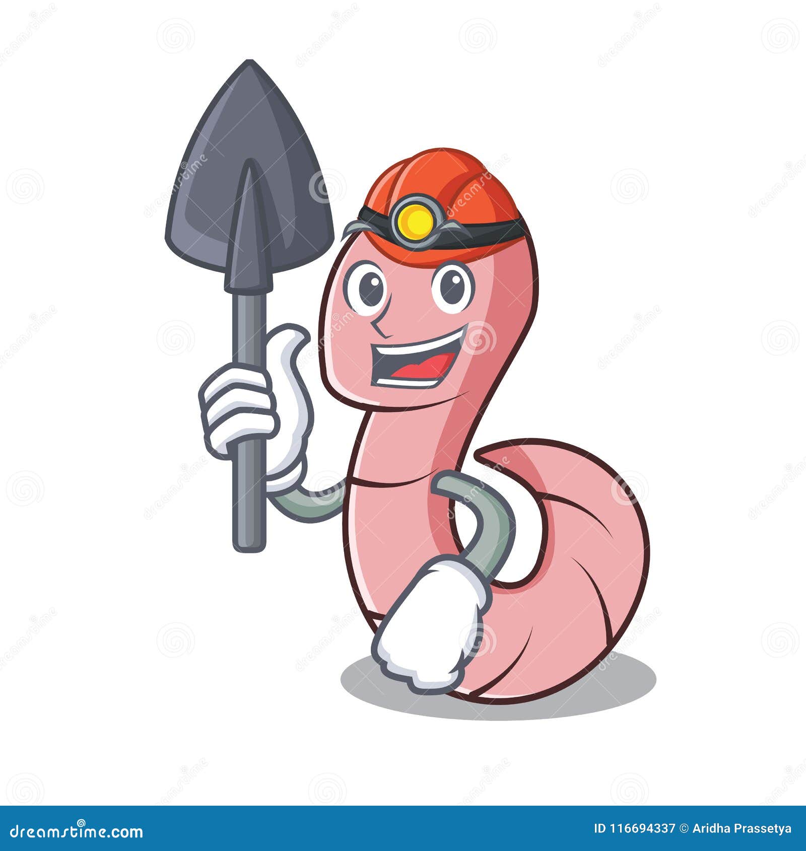 Miner Worm Mascot Cartoon Style Stock Vector - Illustration of funny ...