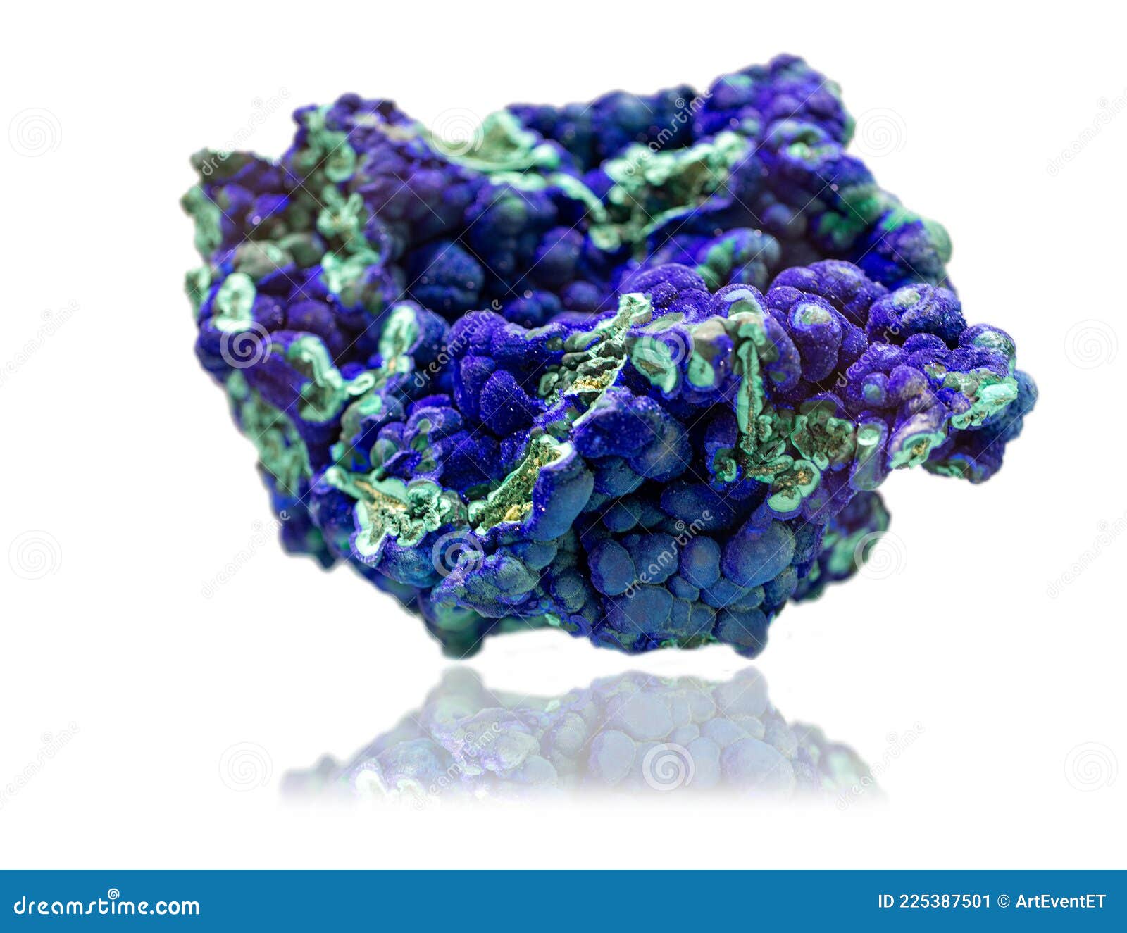 Mineral Azurite on White Background Stock Image - Image of azurite ...