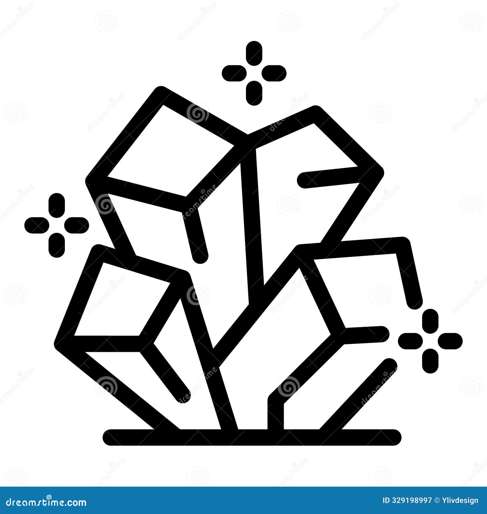 Mineral Crystal Stone Shining with Bright Light Stock Illustration ...