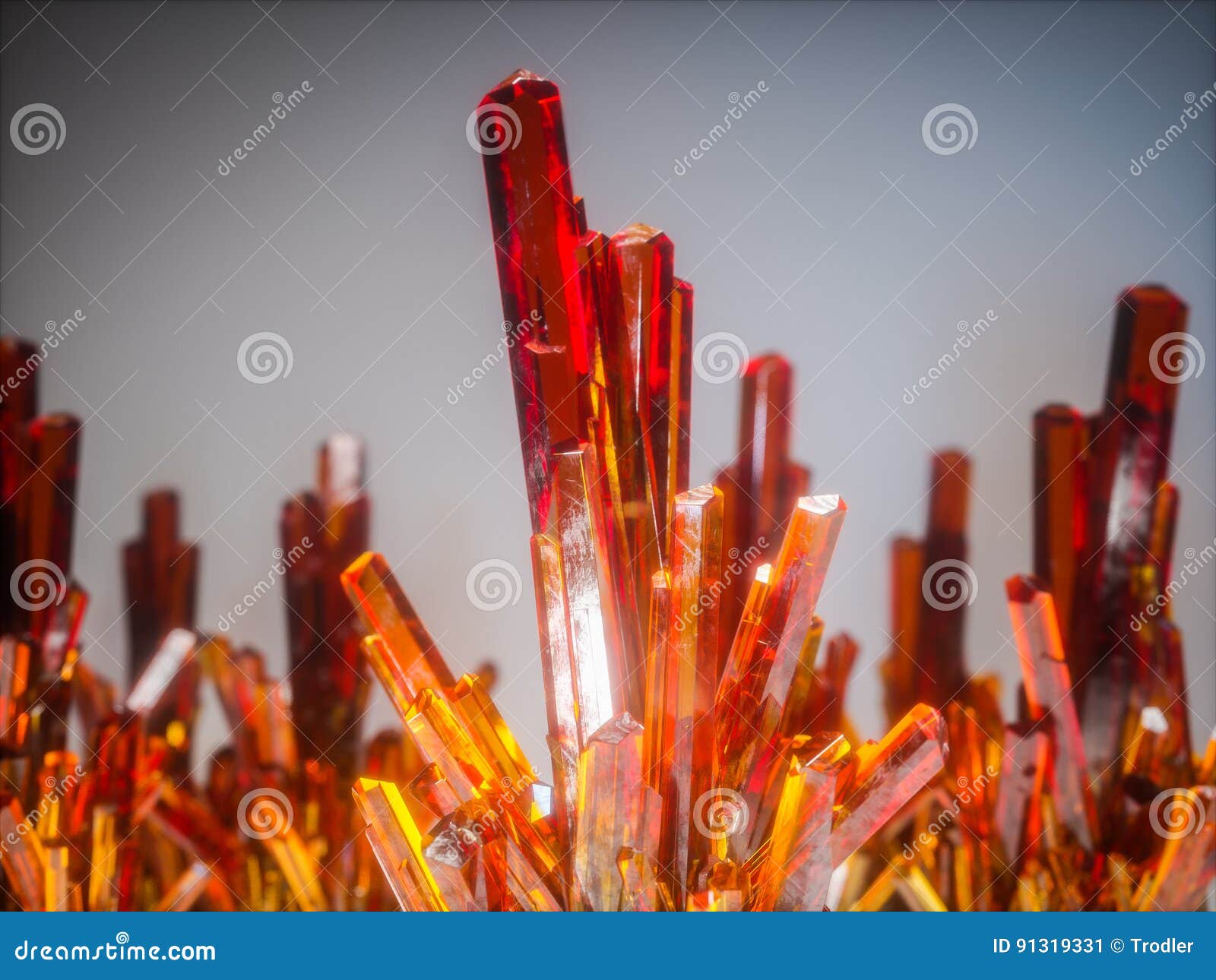 Mineral Crystal Stones, Orange Color. 3d Render Stock Image - Image of ...