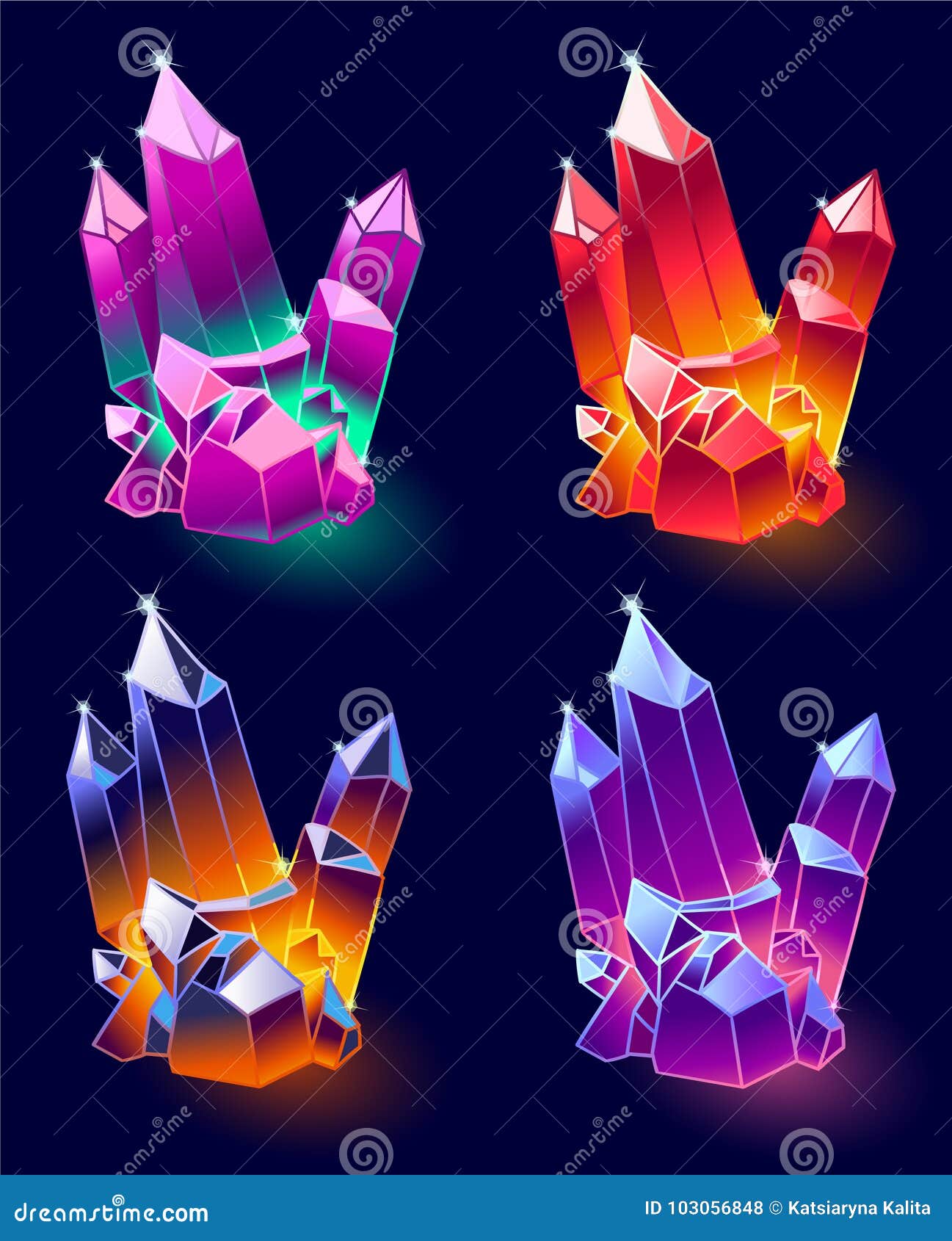 Mineral Crystals Vector. stock vector. Illustration of game - 103056848