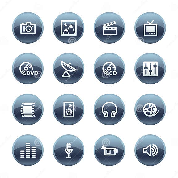 Mineral drop media icons stock vector. Illustration of vector - 4813352