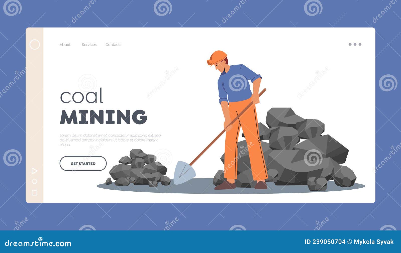 Mineral Exploration, Coal Mining Industry Concept Landing Page Template ... Mineral Exploration, Coal Mining Industry Concept Landing Page Template ...