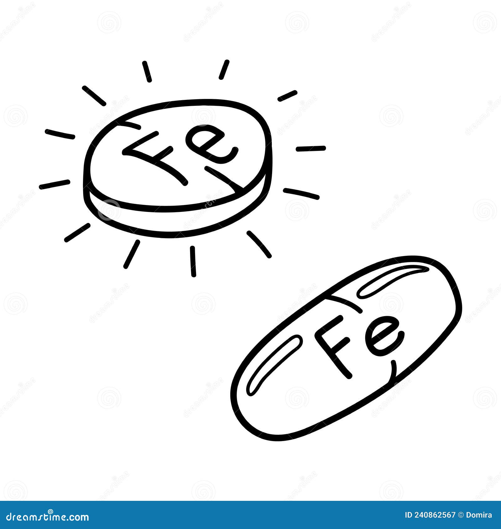 Mineral Fe Ferum Blue Shining Pill Capsule Icon. Vector Stock ...