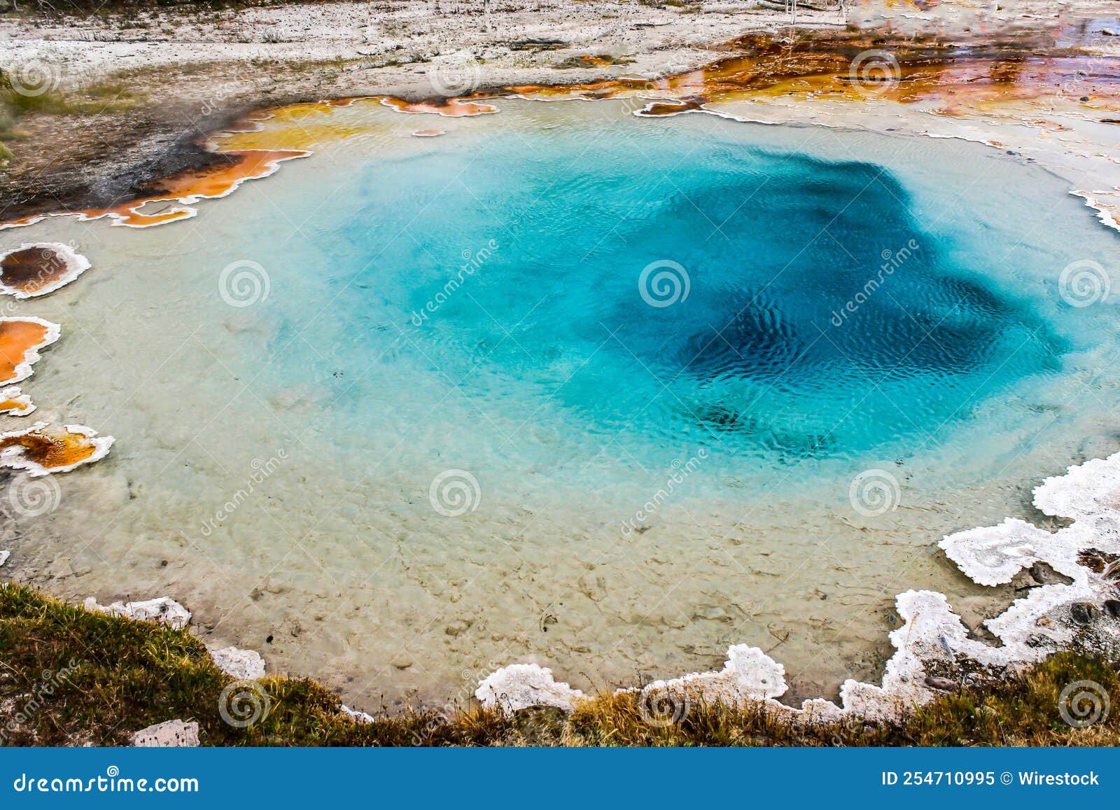 Mineral Pool Hot Spring in Yellowstone National Park Stock Image ...