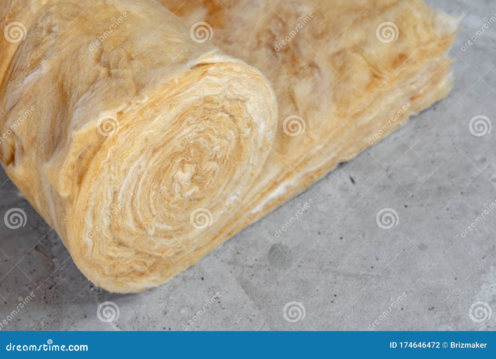 Mineral Rockwool Lying on Attic Floor Inside House Under Construction ...