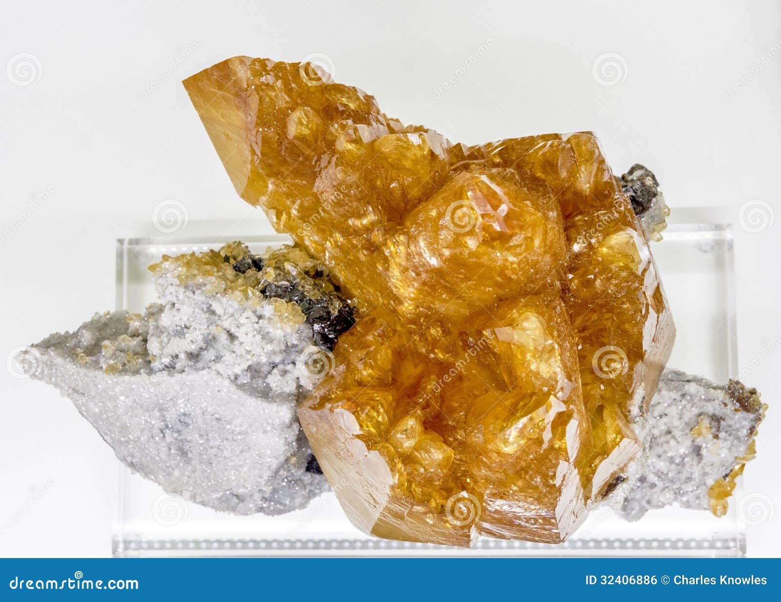 Mineral Sample of Calcite Sphalerite Stock Photo - Image of black ...