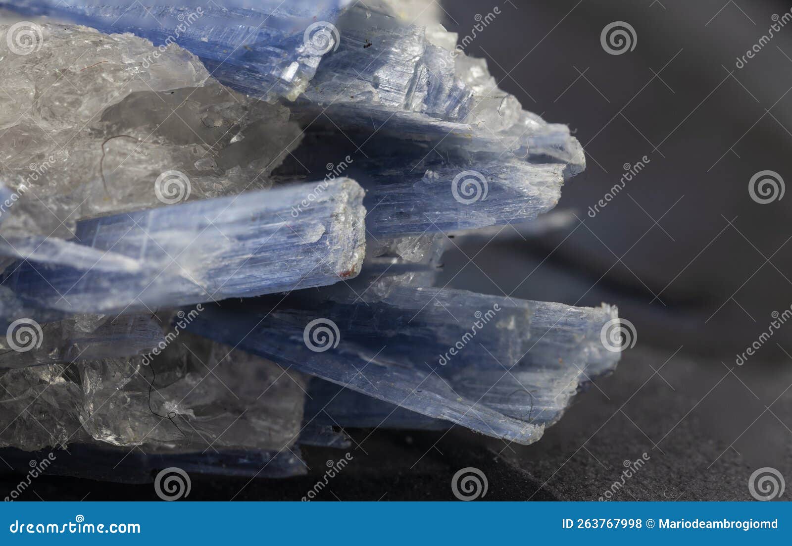 Mineral Sample of Kyanite on a Black Background Stock Photo - Image of ...