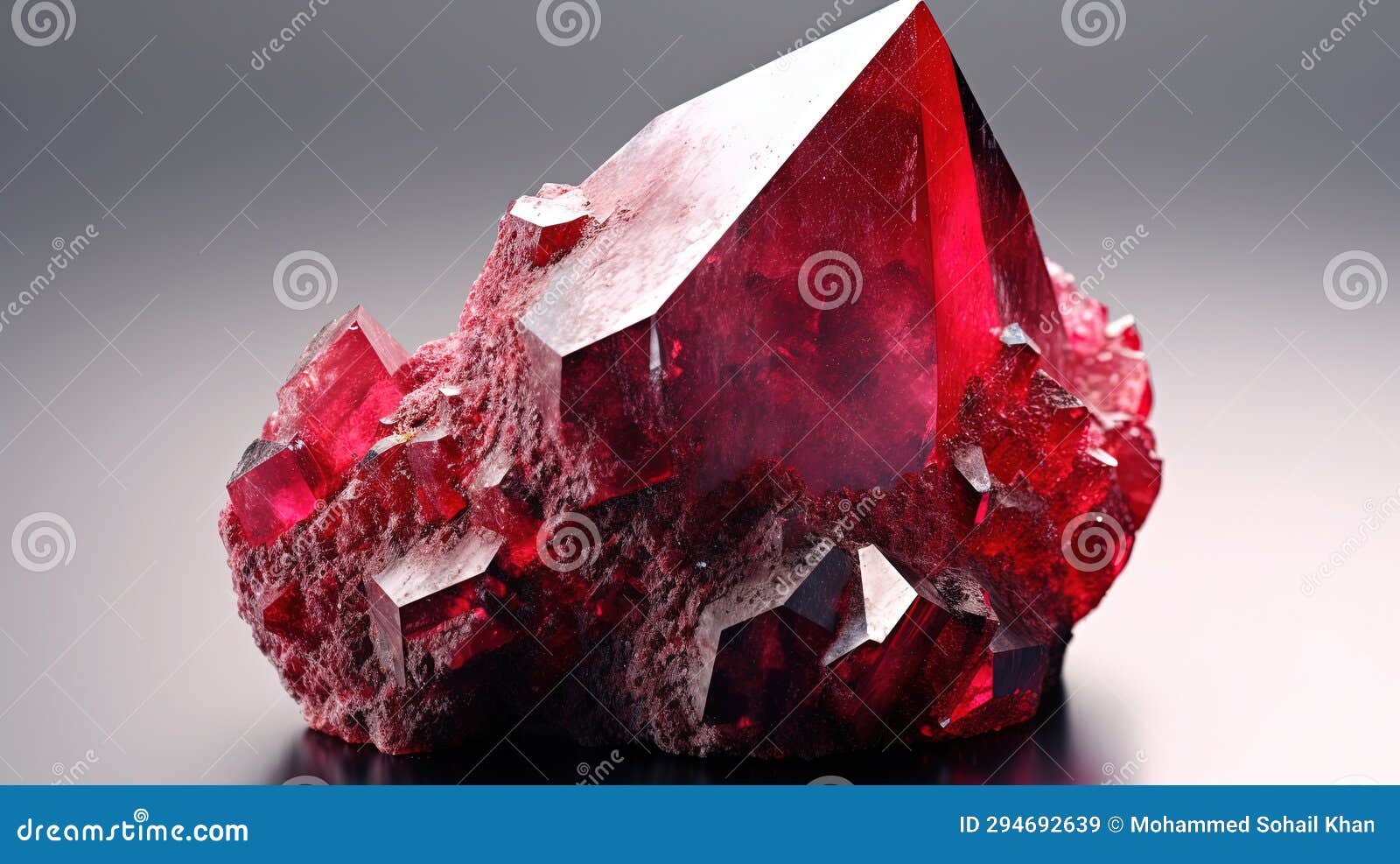 Mineral Shaped Ruby Brilliant Red Crystal Gemstone White Defocused ...